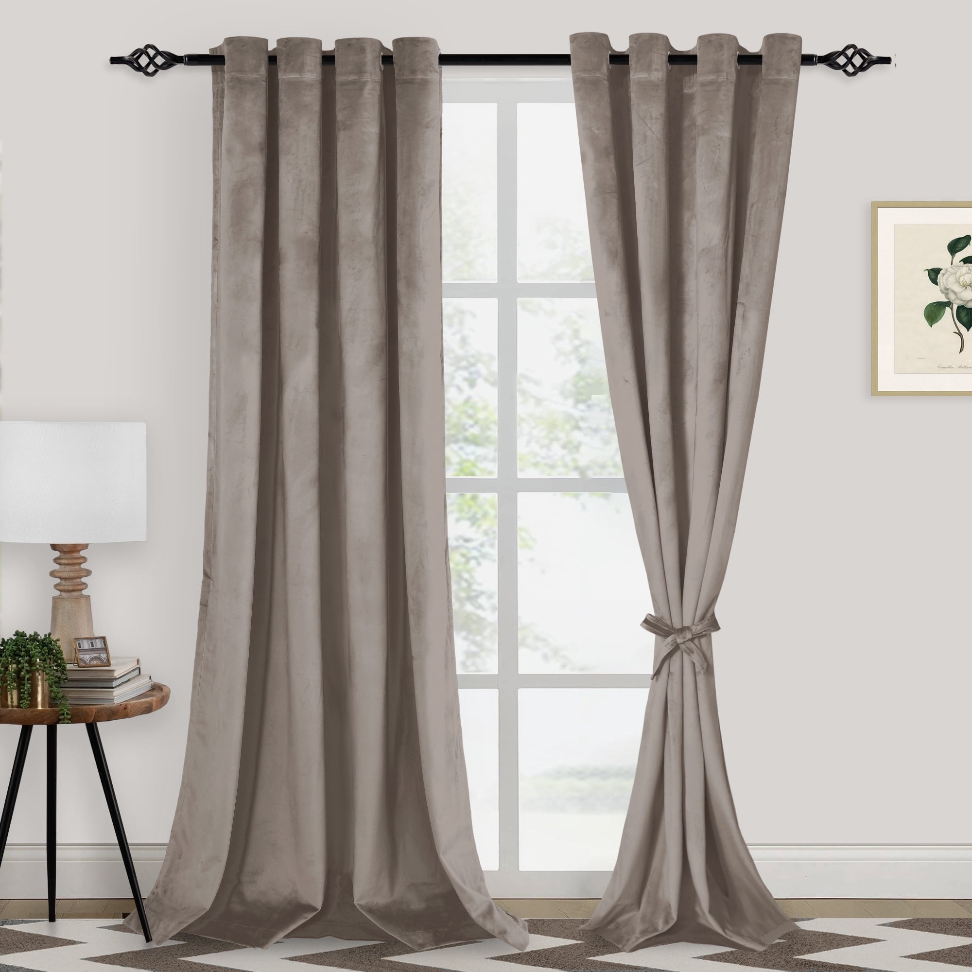 XWZO Velvet Curtains 96 Inches Long - Room Darkening Energy Efficient ...