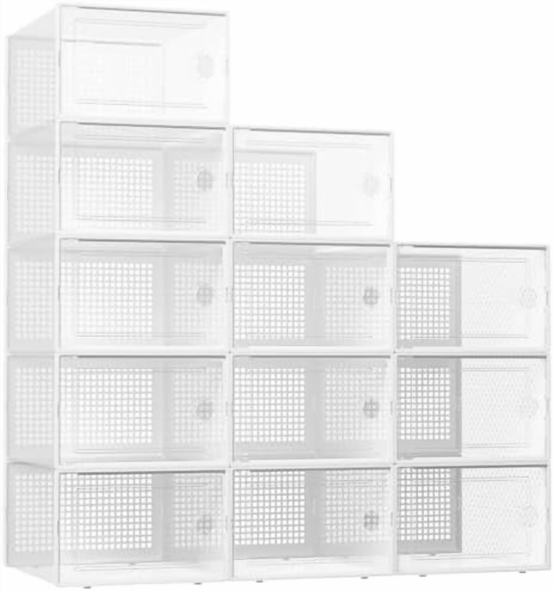 XX-Large Shoe Storage Boxes Organizers Clear Plastic Stackable 12 Pack ...