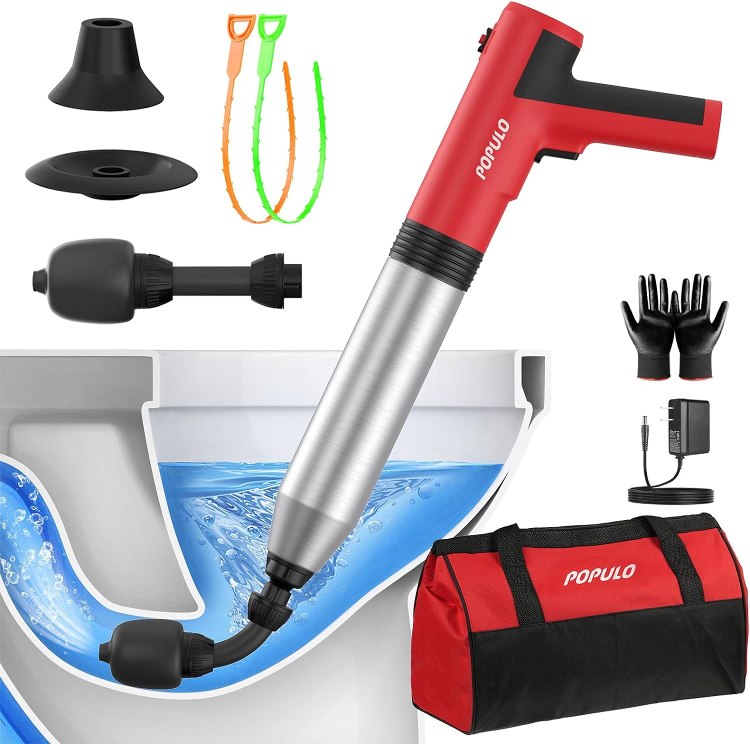 XXDD Electric Toilet Plunger Swift High Pressure Drain Unclogger ...