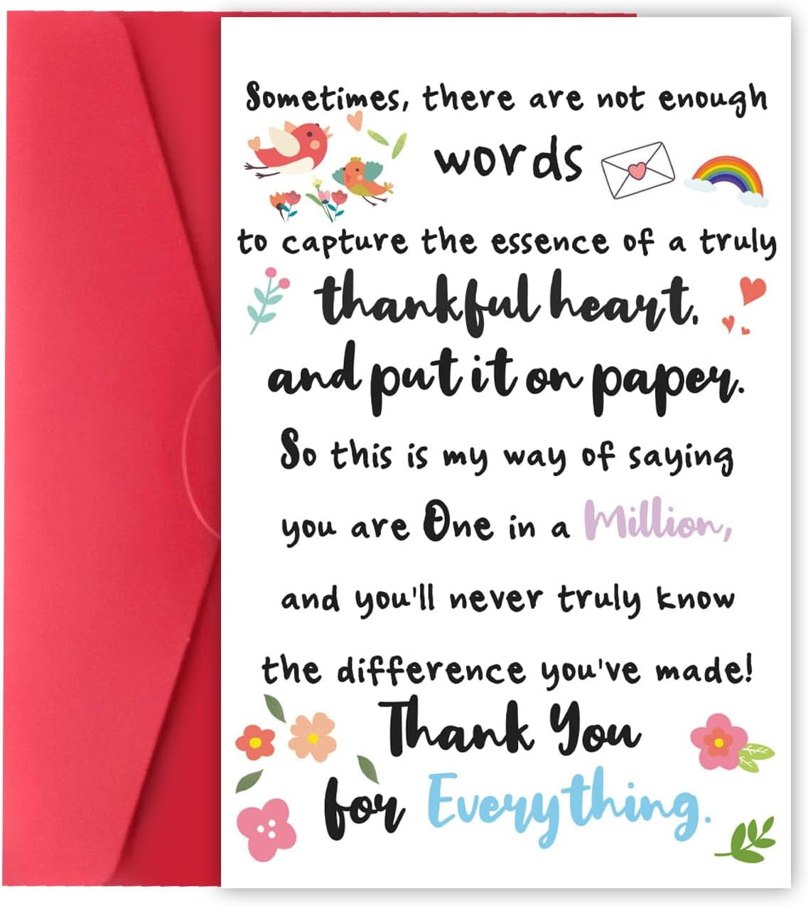 XXDJLP Cute Thank You Cards for Teacher Professor Tutor, Fantastic Boss ...