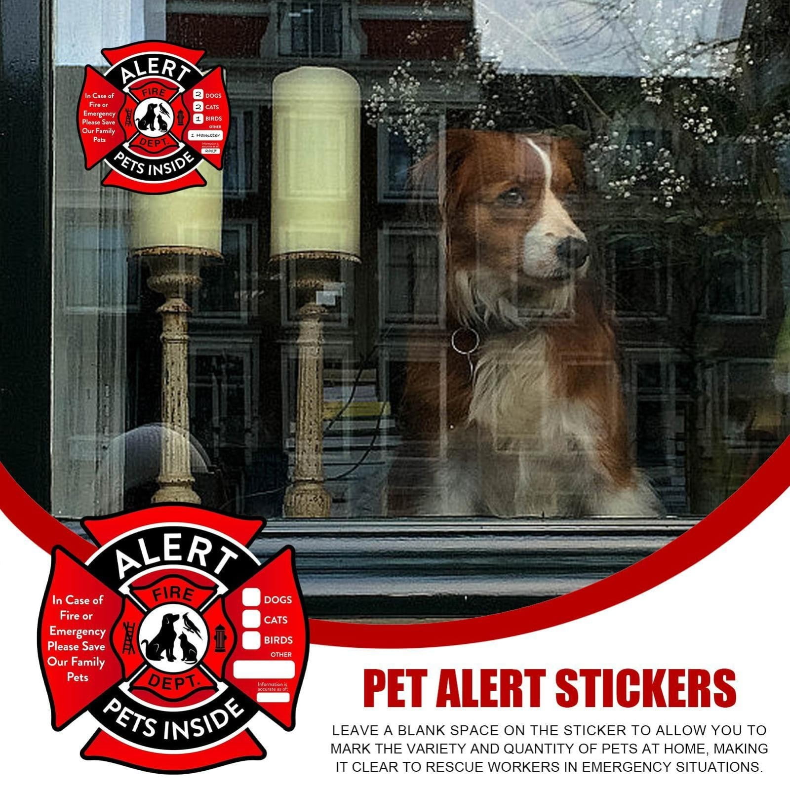 XXENSEN Pet Alert Stickers, Pet Rescue Sticker Fire Safety, Pet Window ...