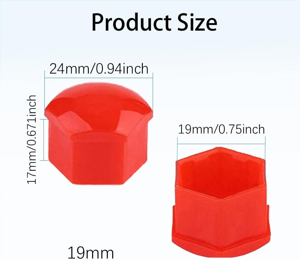 XXF-20PCS Car Wheel Nut Caps, 19mm Lug Nut Covers, Hexagonal Tire Nut ...