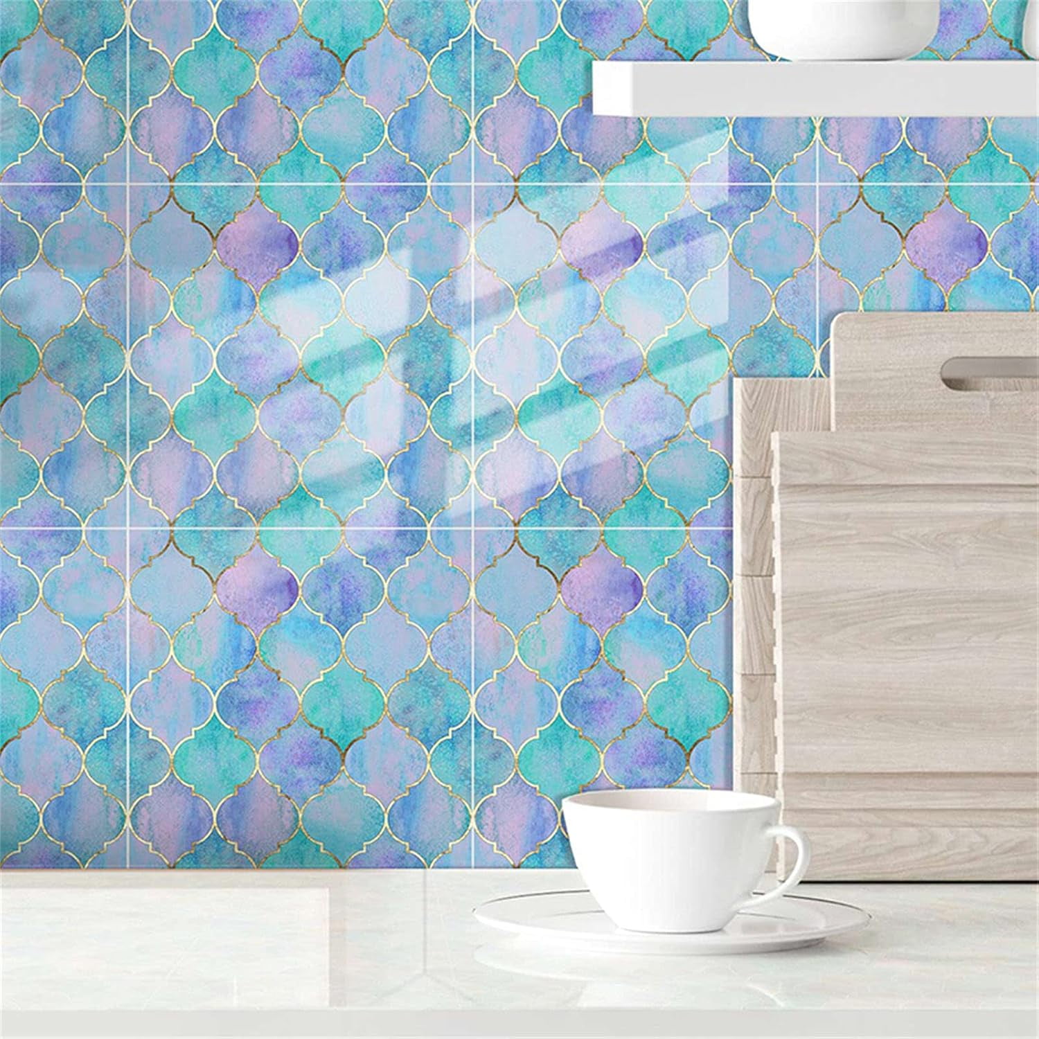XXF-6PCS Backsplash Tile for Kitchen Self-Adhesive Tile Stickers ...