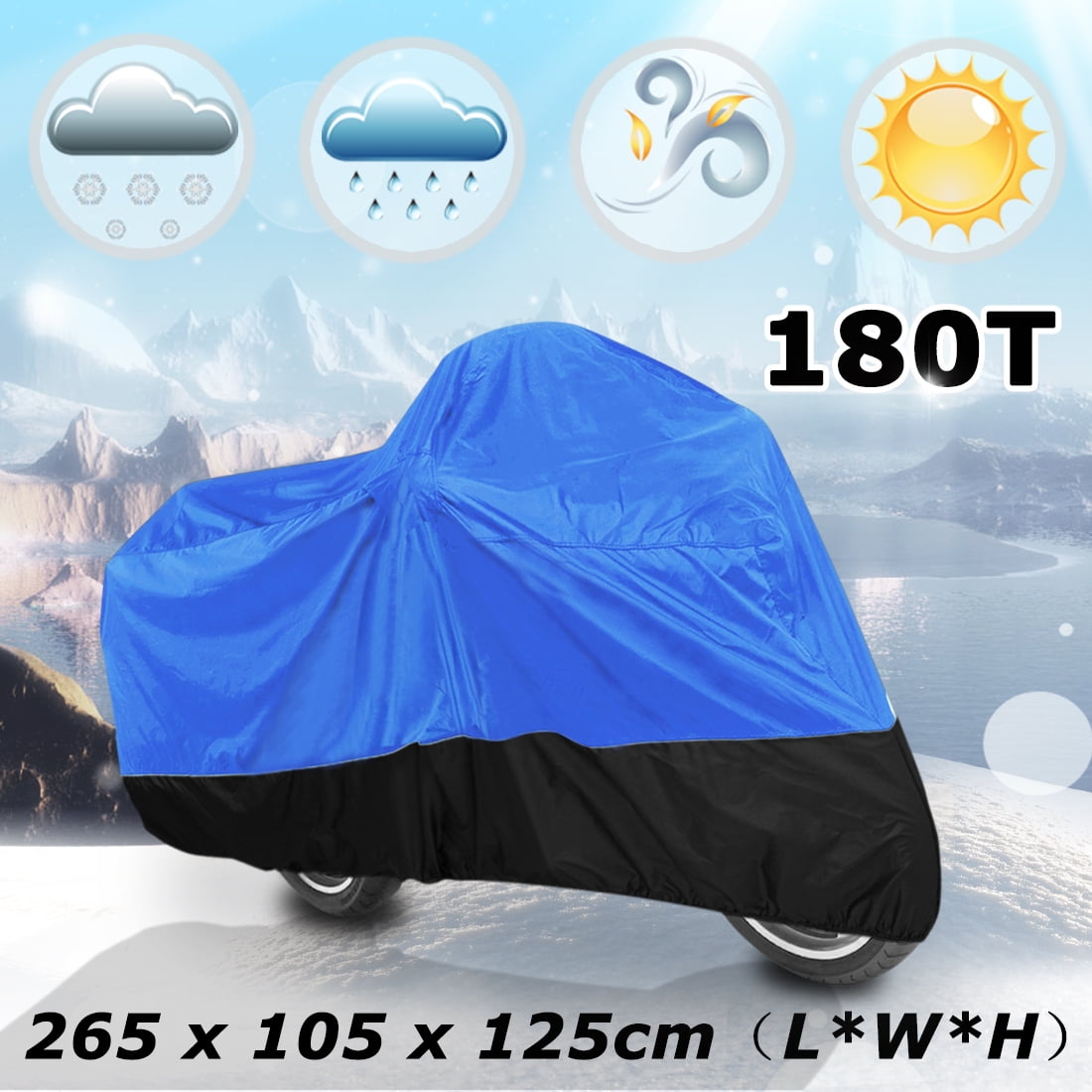 XXL 180T Blue Black Motorcycle Cover for Harley for Davidson for Yamaha ...