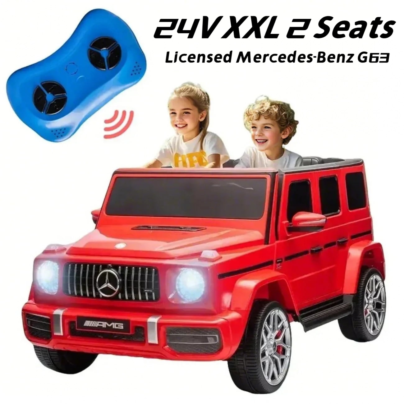 XXL 2-Seater Kids Ride on Car w/Remote Control, Licensed Mercedes-Benz ...