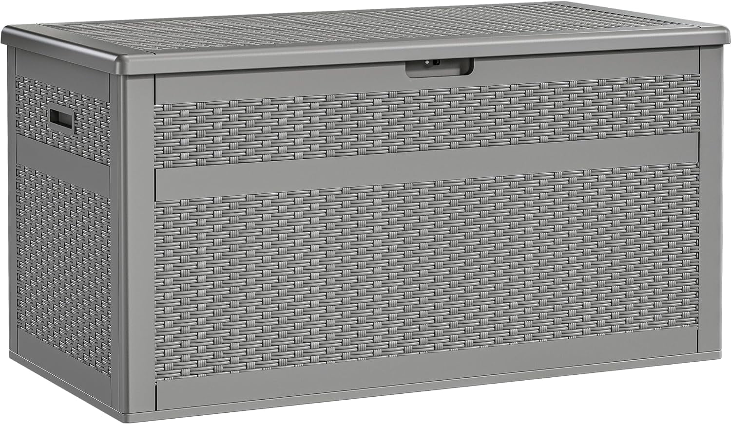 XXL 230 Gallon Large Deck Box, Double-Wall Resin Rattan Outdoor Storage ...