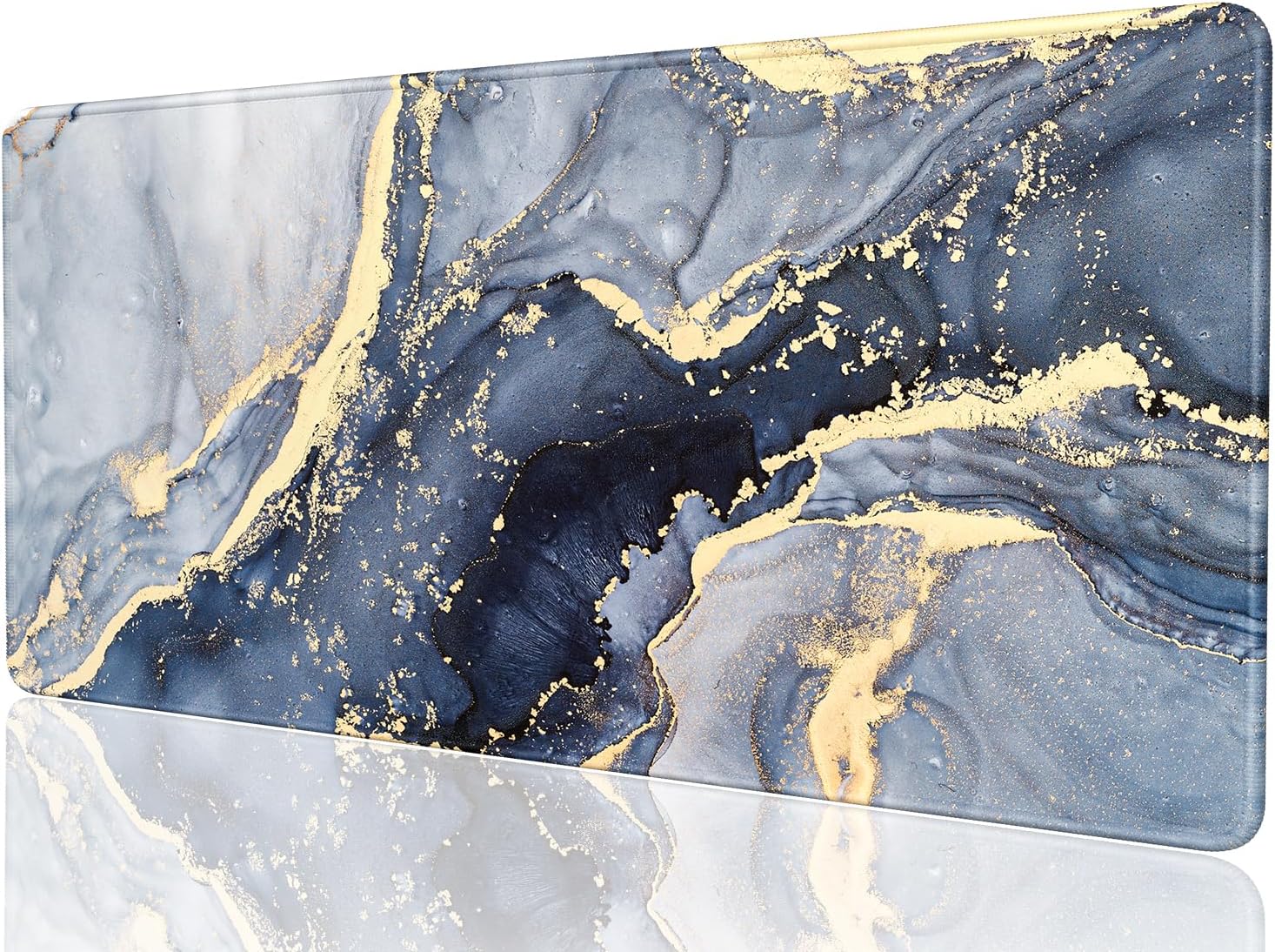 XXL Blue Gray Gold Marble Desk Mat Extended Large Gaming Mouse Pad ...