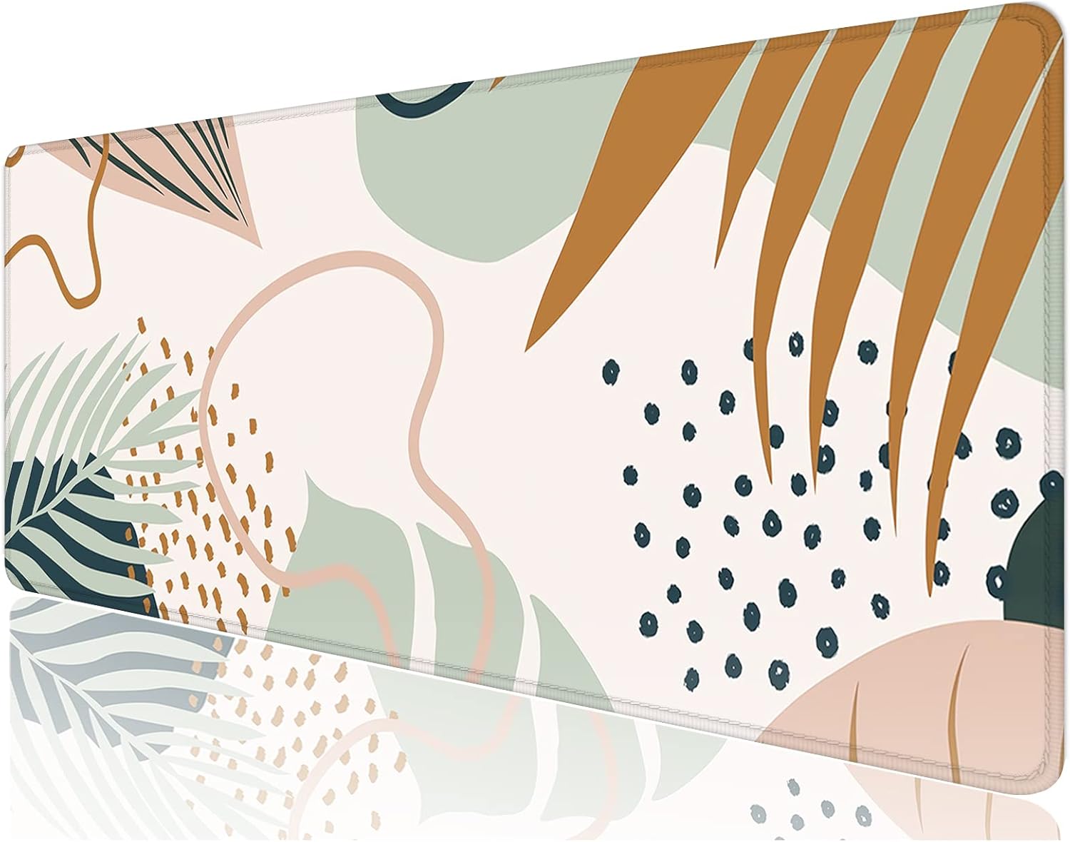 XXL Boho Leaves Extended Gaming Mouse Pad - 32"x12" Desk Mat, Cute Men ...