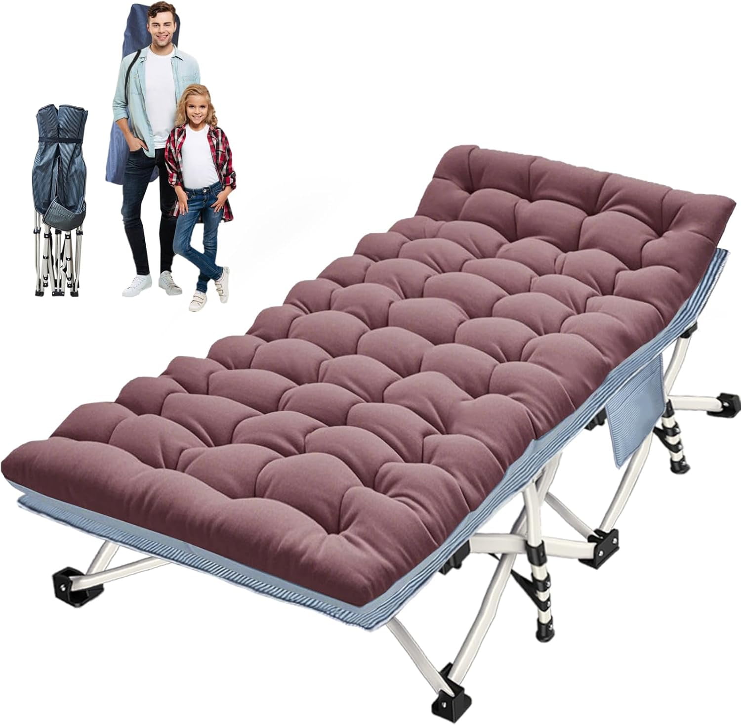 XXL Camping Cot with Comfortable Mattress Camping Cots for Adults 32 ...