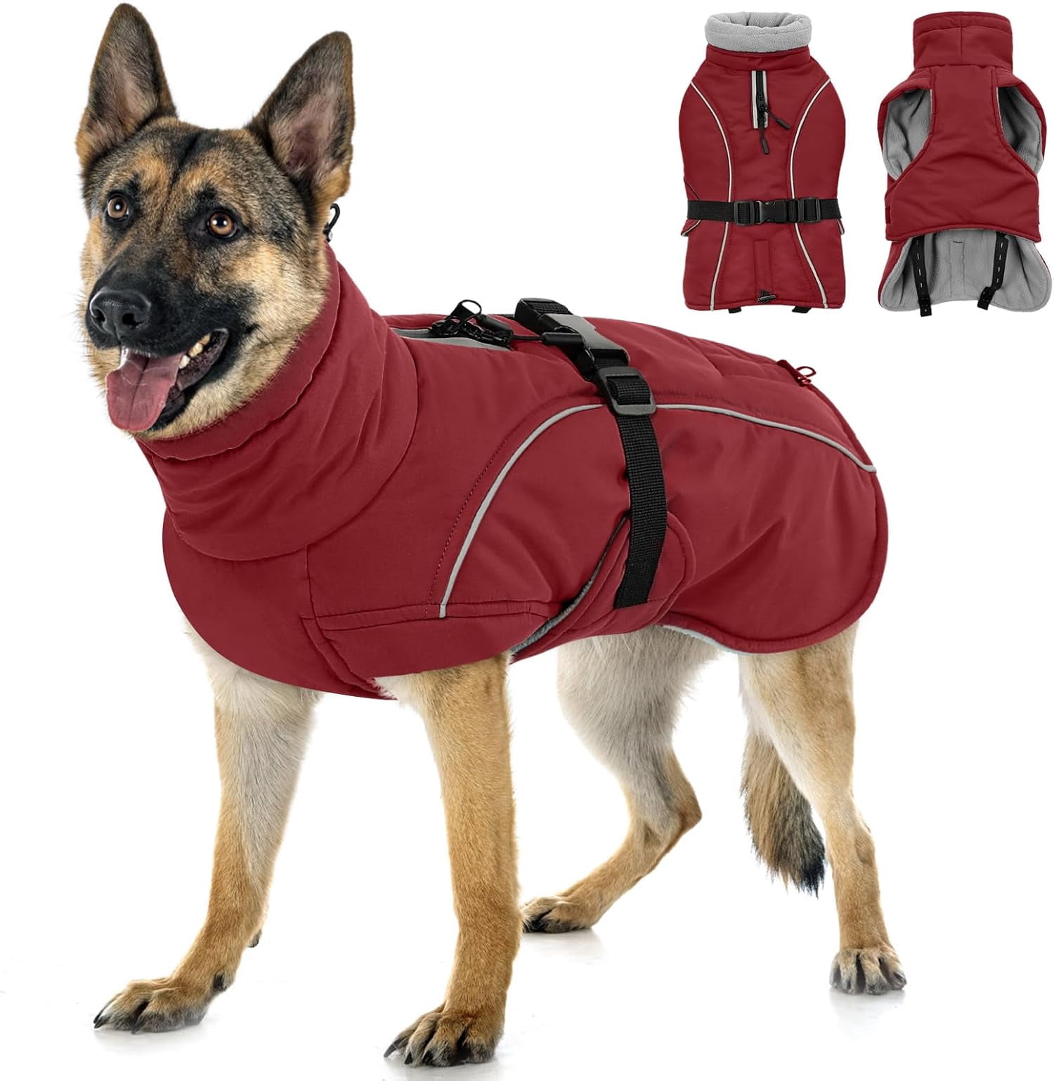XXL Coat, Winter Jacket for Large Dogs, Puffy Snowsuit, Adjustable ...