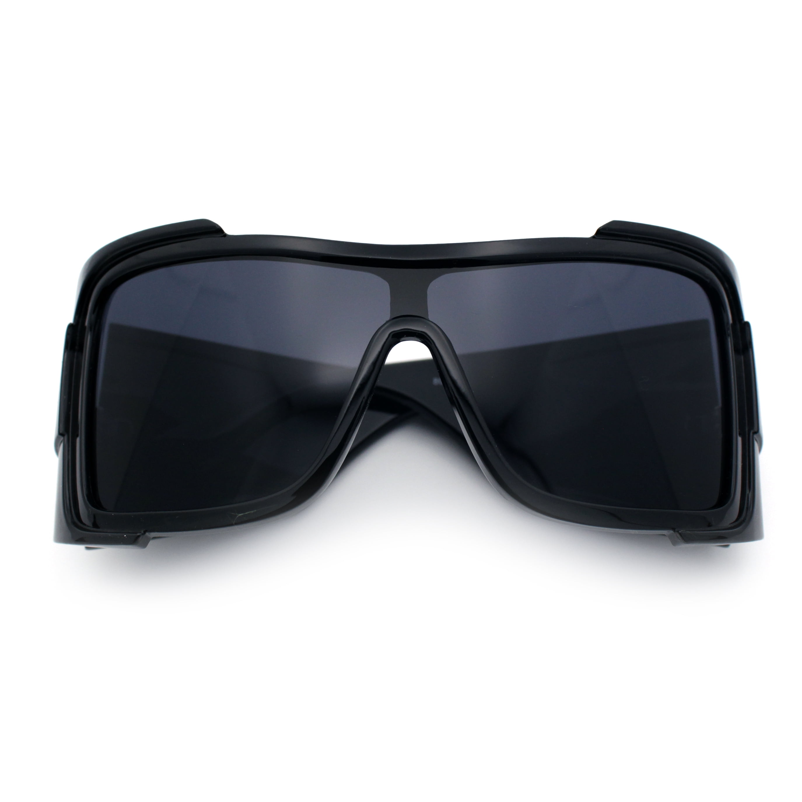 XXL Curved Wrap Around Rectangular Thick Arm Sport Plastic Sunglasses ...