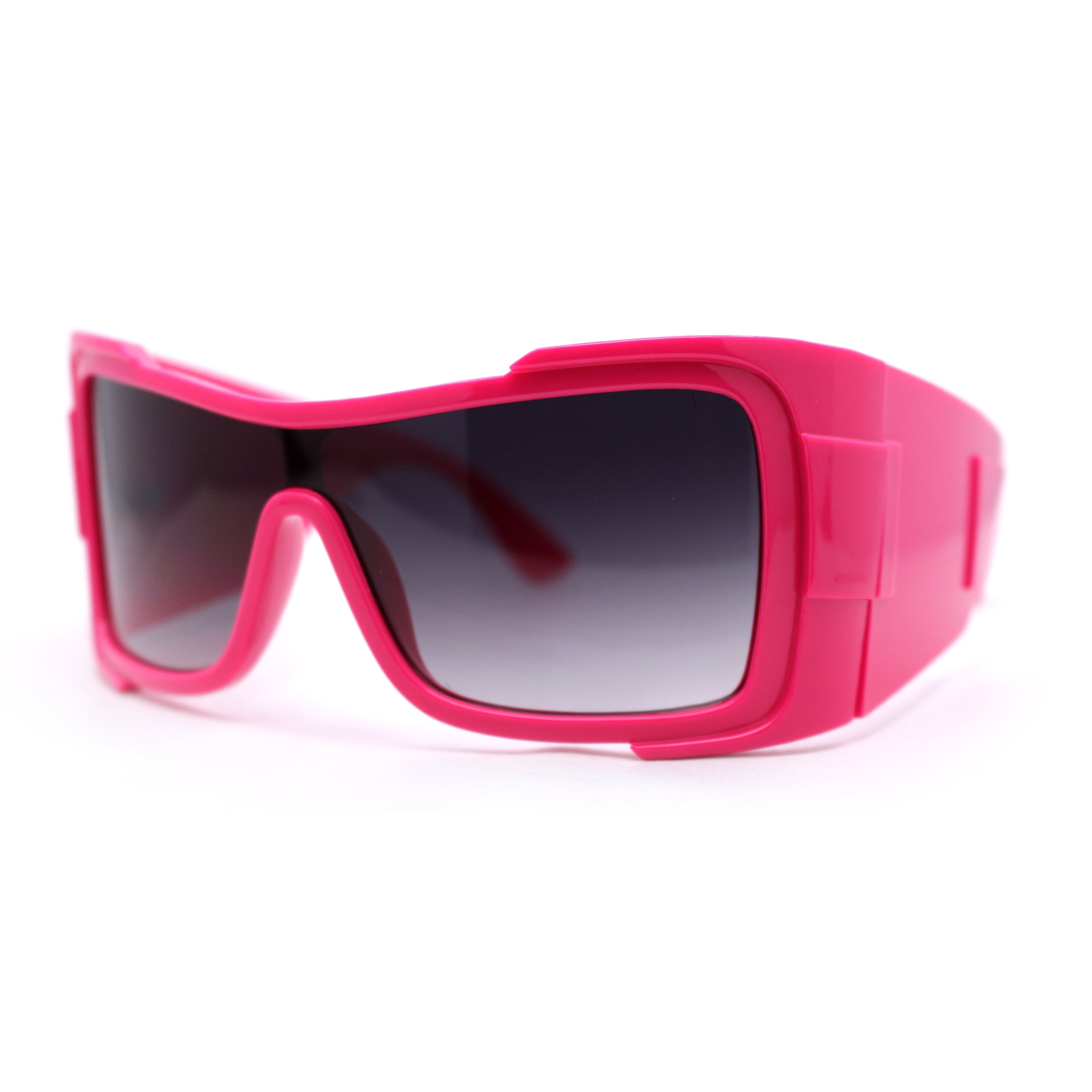 XXL Curved Wrap Around Rectangular Thick Arm Sport Plastic Sunglasses ...
