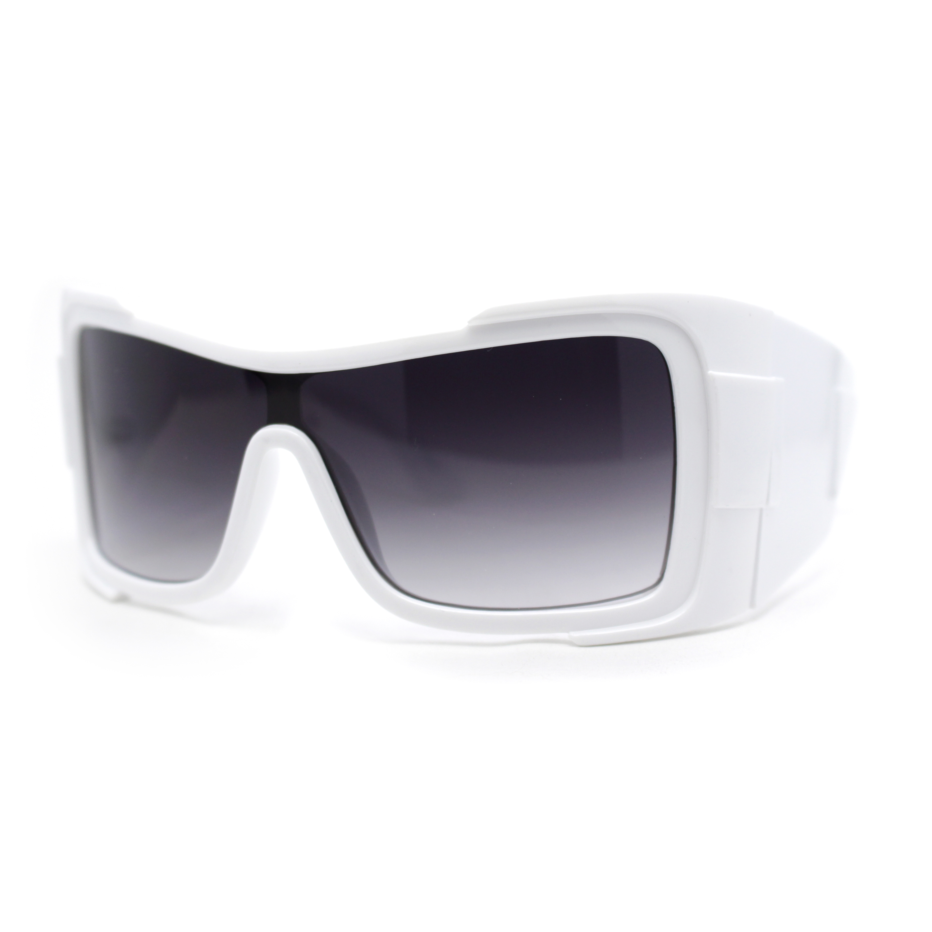 XXL Curved Wrap Around Rectangular Thick Arm Sport Plastic Sunglasses ...