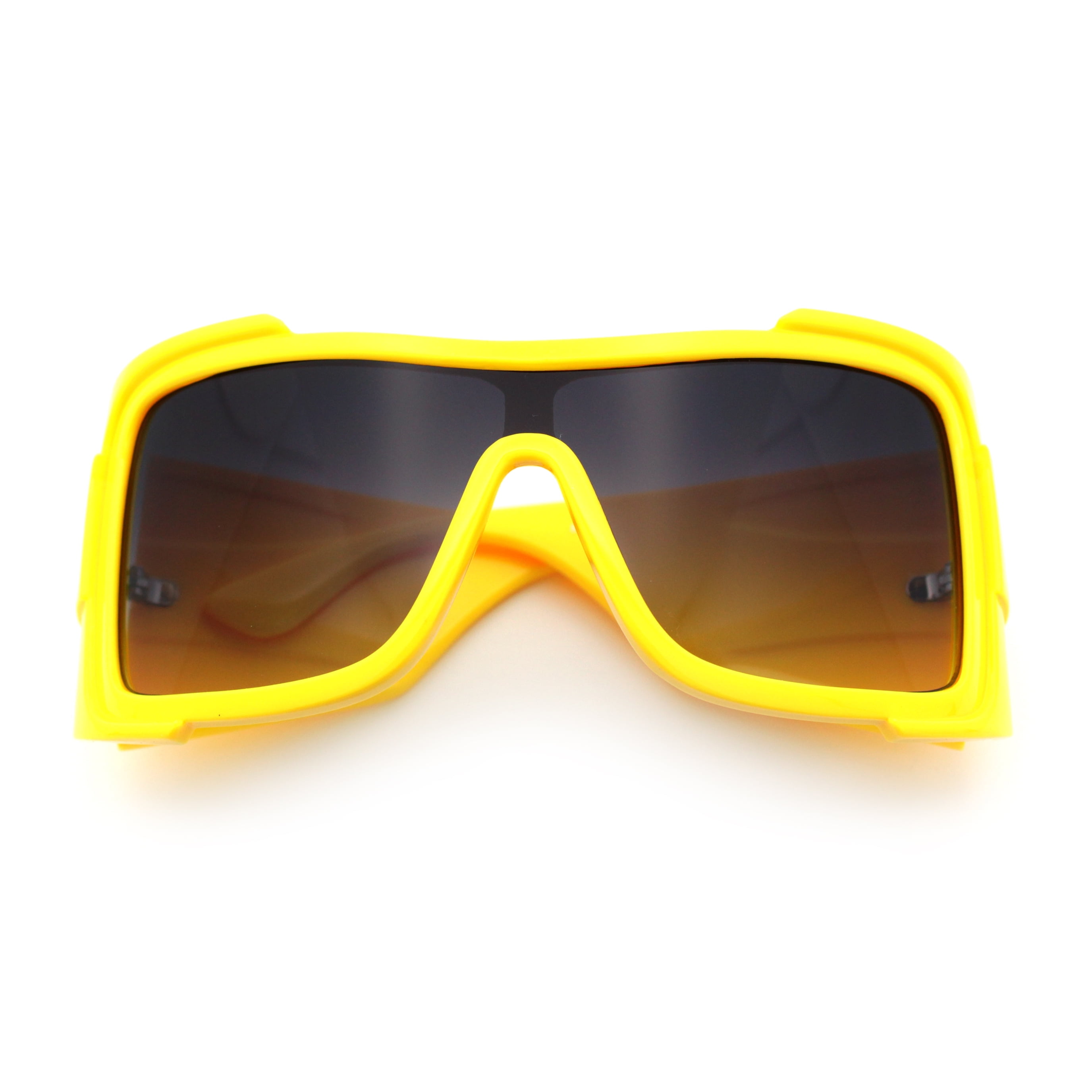XXL Curved Wrap Around Rectangular Thick Arm Sport Plastic Sunglasses ...