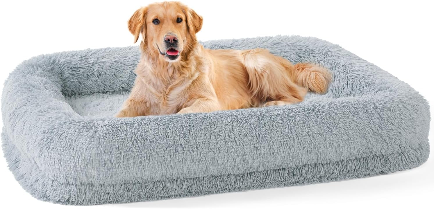 XXL Dog Bed - Extra Large Calming Dog Sofa Beds with Fluffy Faux Fur ...
