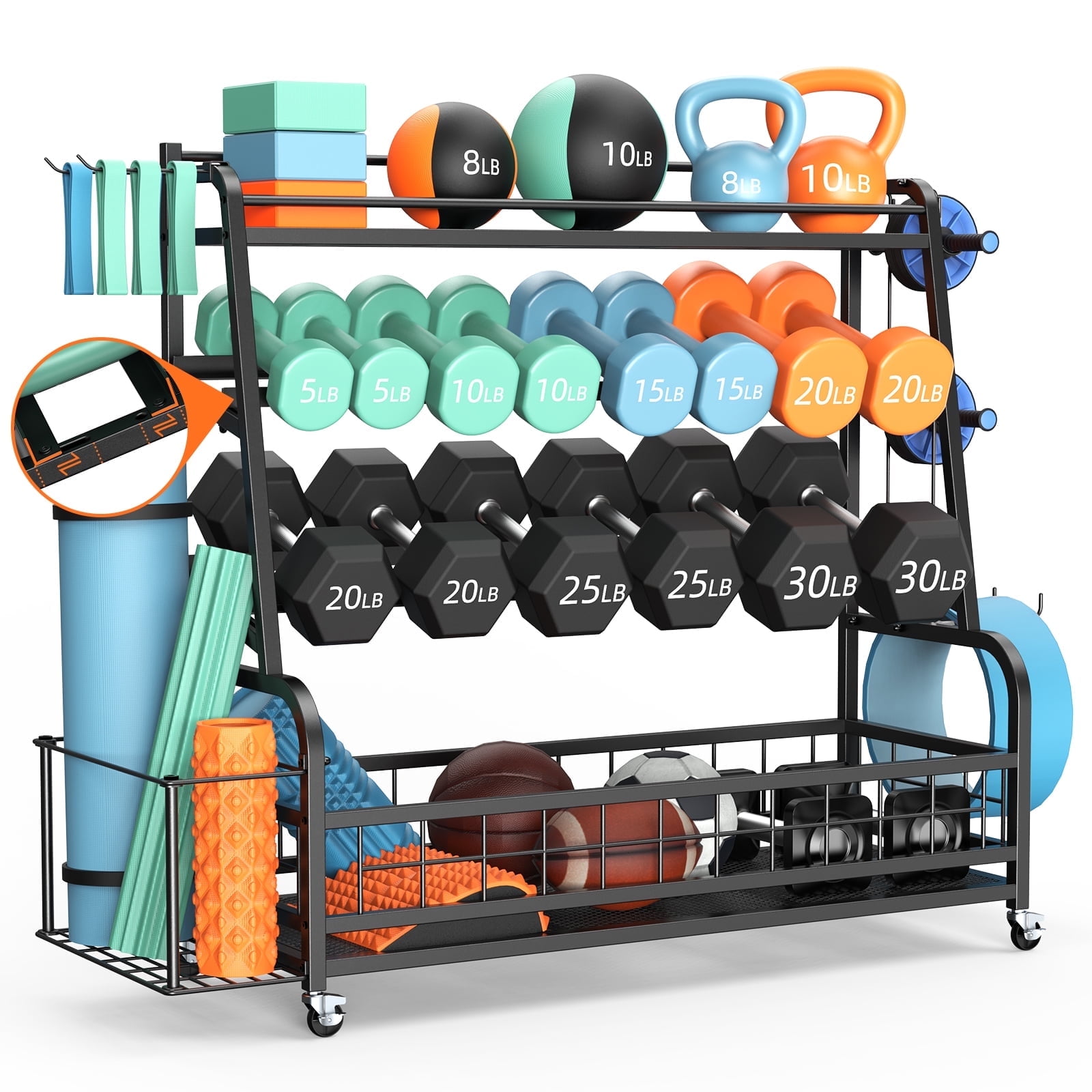 XXL Dumbbell Rack Weight Stand - Bonvork Adjustable Weight Rack for ...
