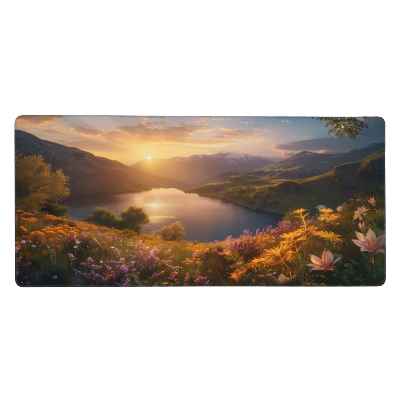 Heluo.Zu XXL Gaming Mouse Pad 35.4x15.7 inch, Quiet Mountain Lake ...