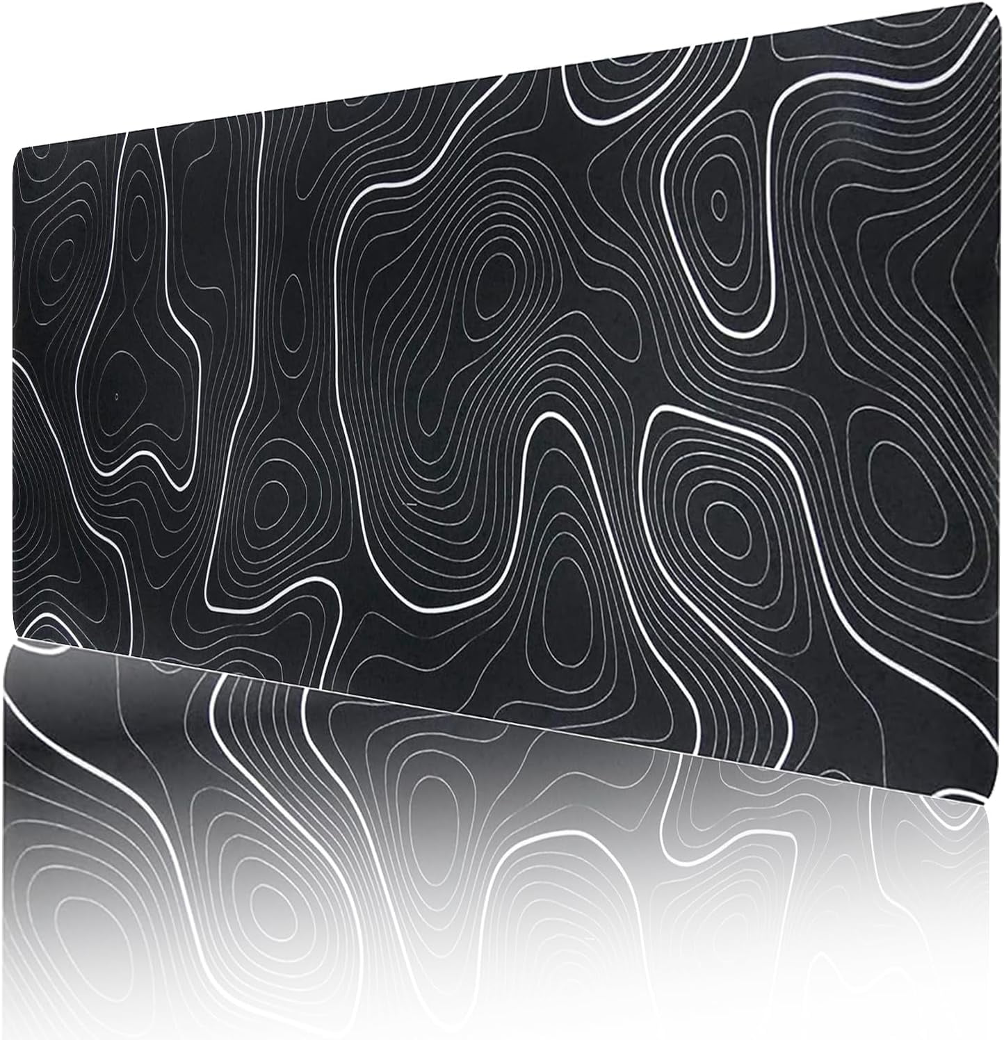 XXL Extended Topographic Gaming Mouse Pad Minimalist Black Map Desk ...