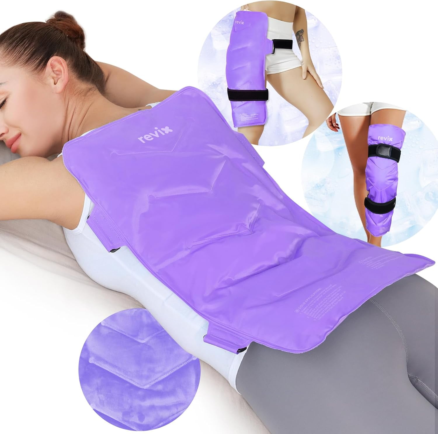XXL Full Back Ice Pack Wrap – Reusable Gel Cold Compress with ...