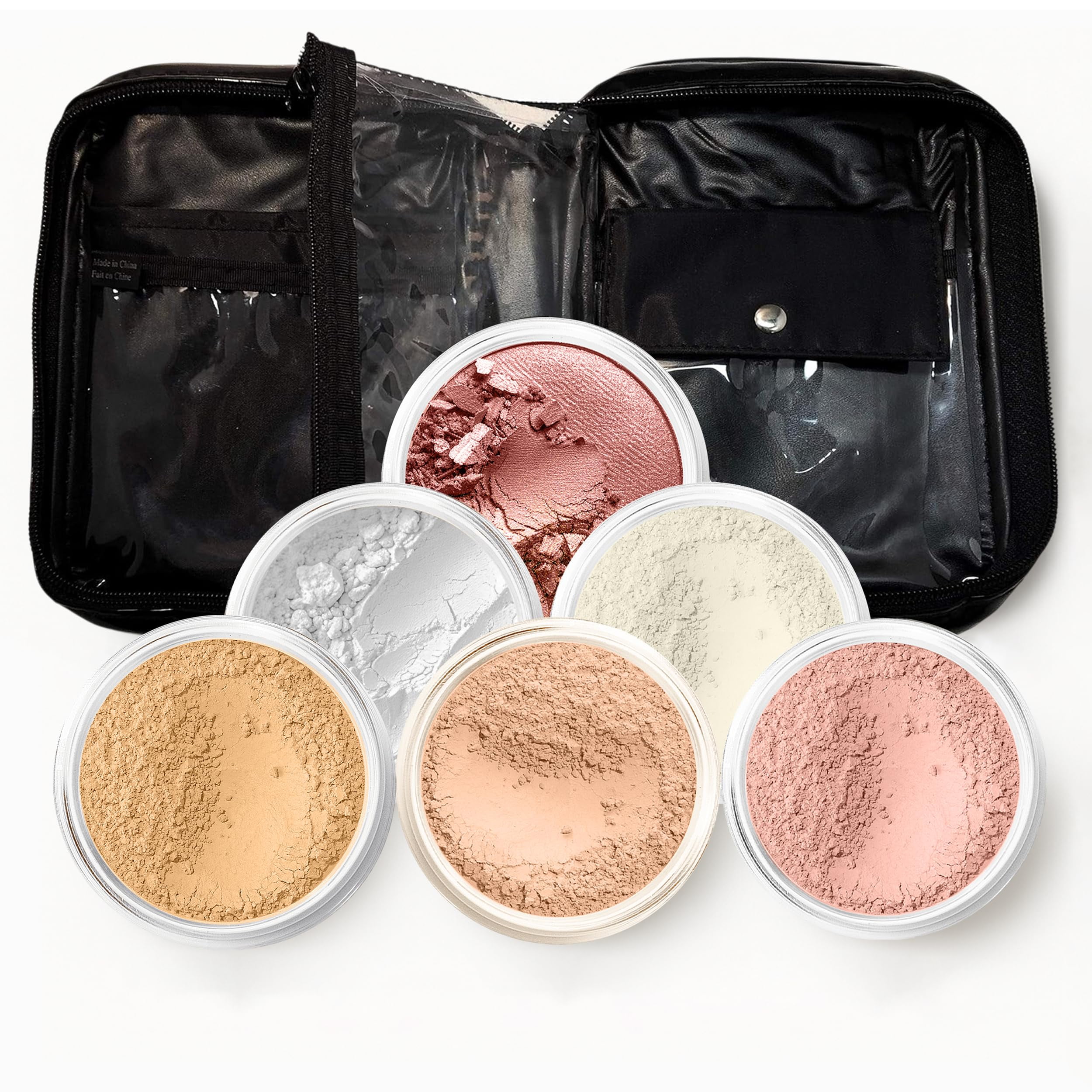 XXL KIT with CASE (LIGHT) Mineral Makeup Set Bare Face Matte Powder ...