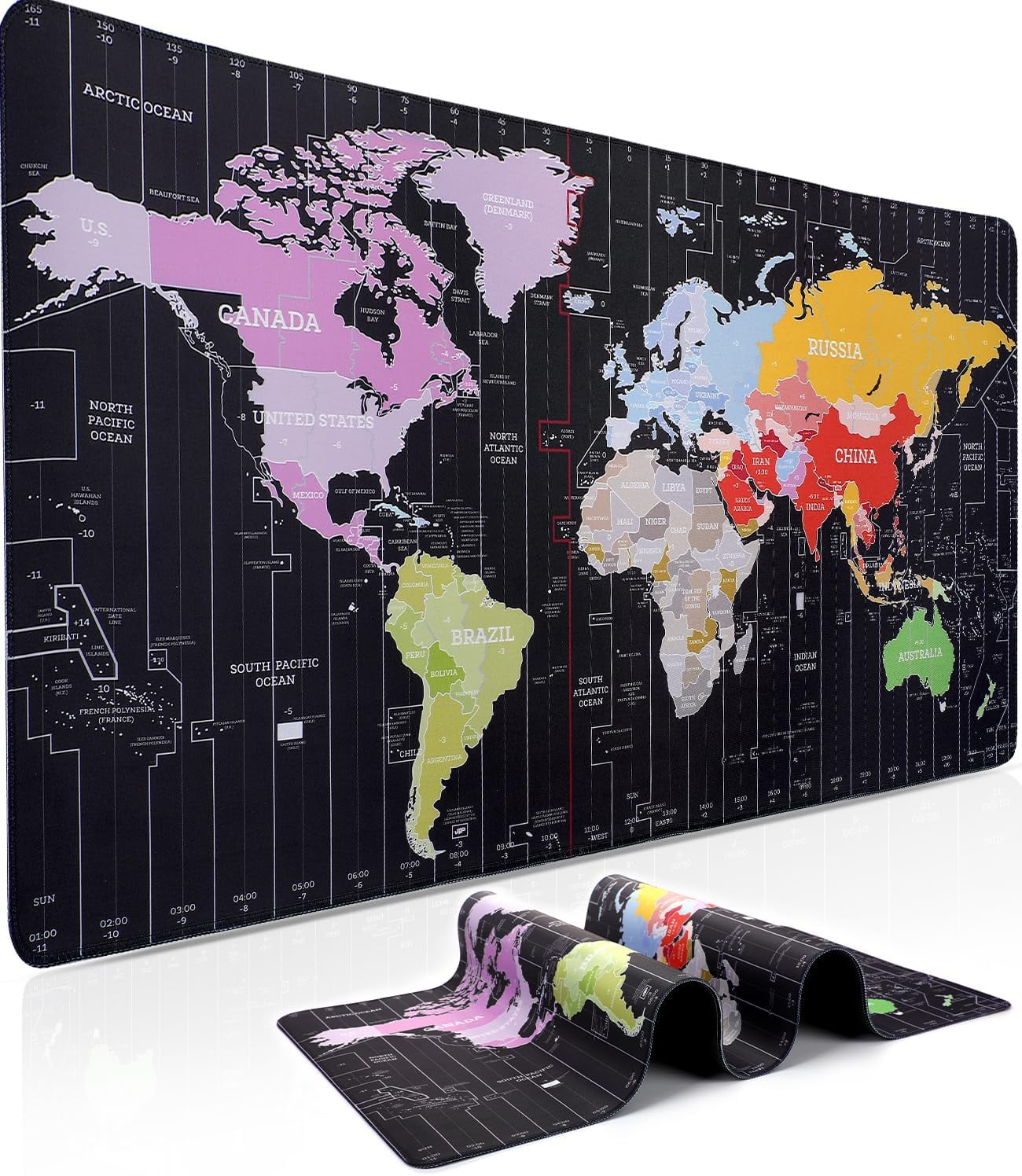 XXL Large Gaming Mouse Pad - World Map Big Mouse Pad 35.4" x 15.7 ...