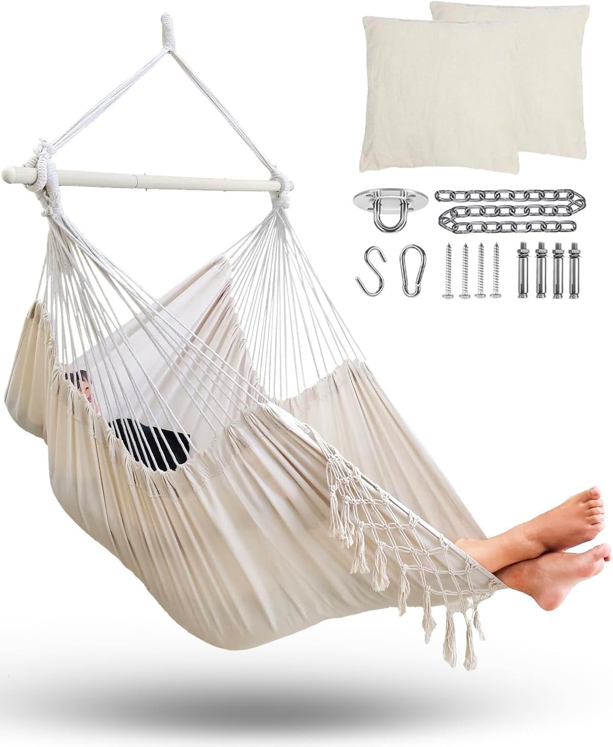 XXL Large Hammock Chair Swing Chair Hanging Chair Macrame Indoor ...