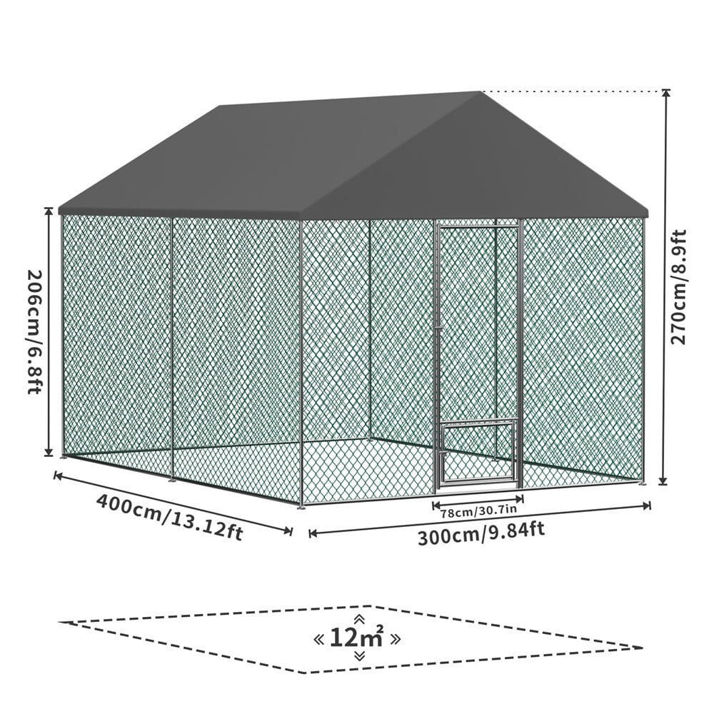 XXL Large Metal Chicken Coop Walk-In Chicken Run Hen Poultry Cage 19 ...