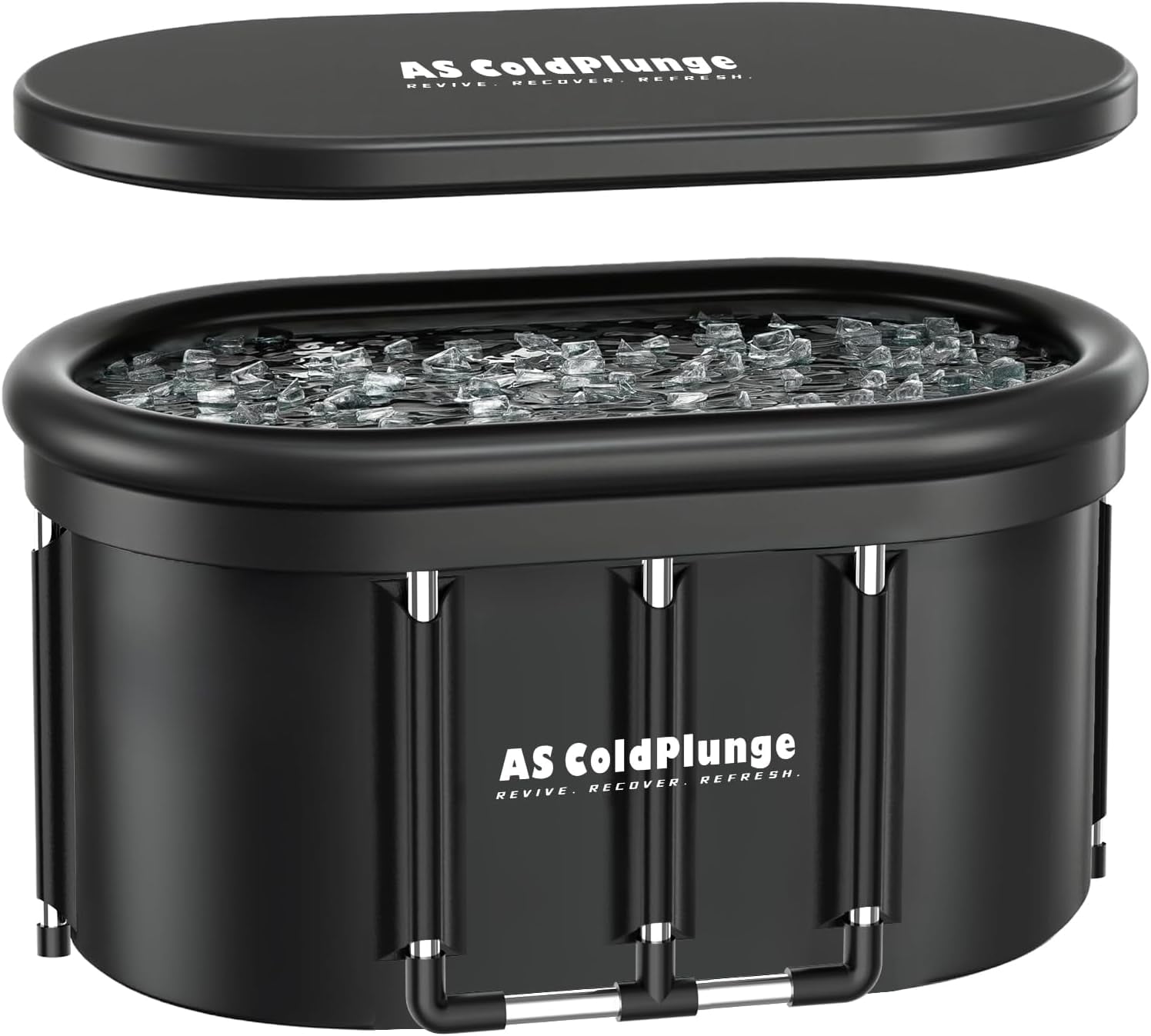 XXL Oval Ice Bath Tub for Cold Plunge, Portable Ice Pod with Lid ...