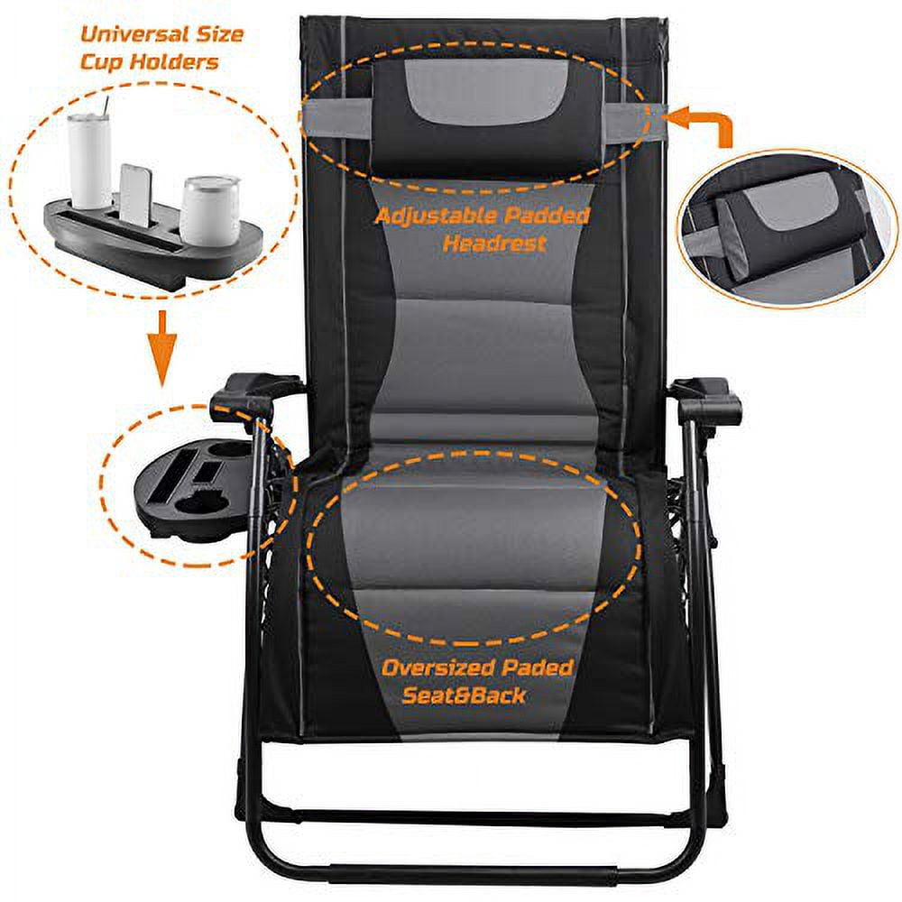 XXL Oversize Recliner Folding Chair for Camping Patio Outdoors Zero ...