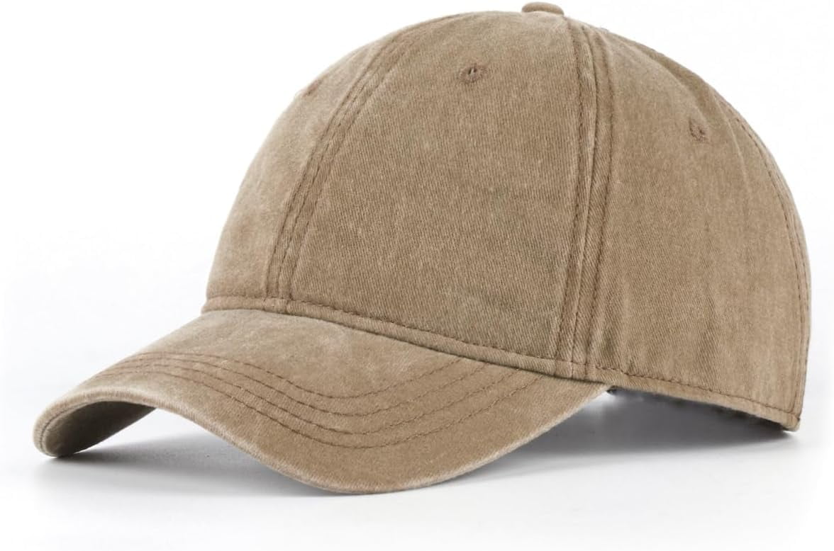 XXL Oversize Washed Denim Baseball Cap,Low Profile Jean Sports Cap for Big Heads 23.5"-25.5 ...