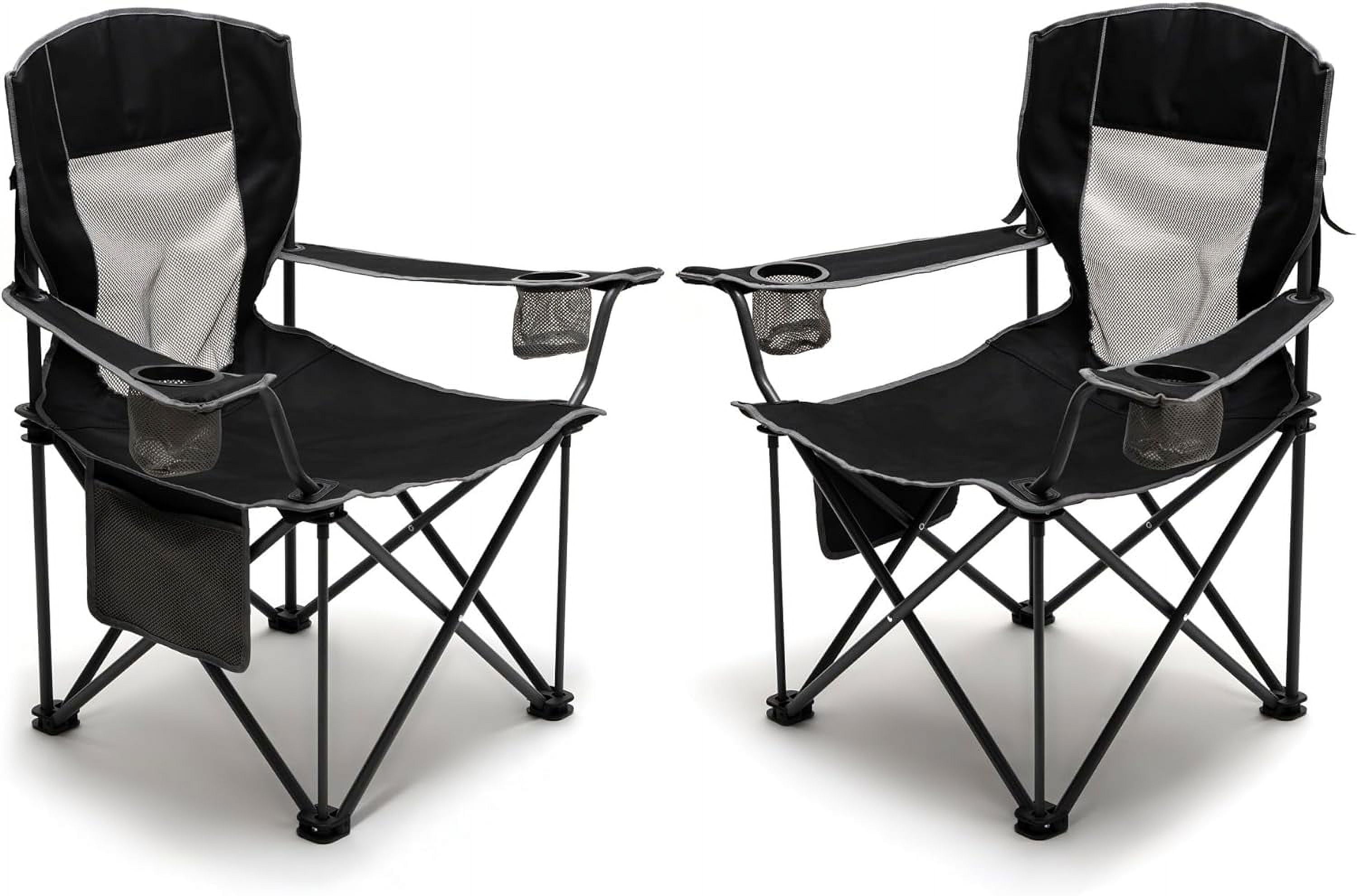 SUNNYFEEL XL Oversized Camping Chair 2 Pack, Folding Camp Chairs for ...