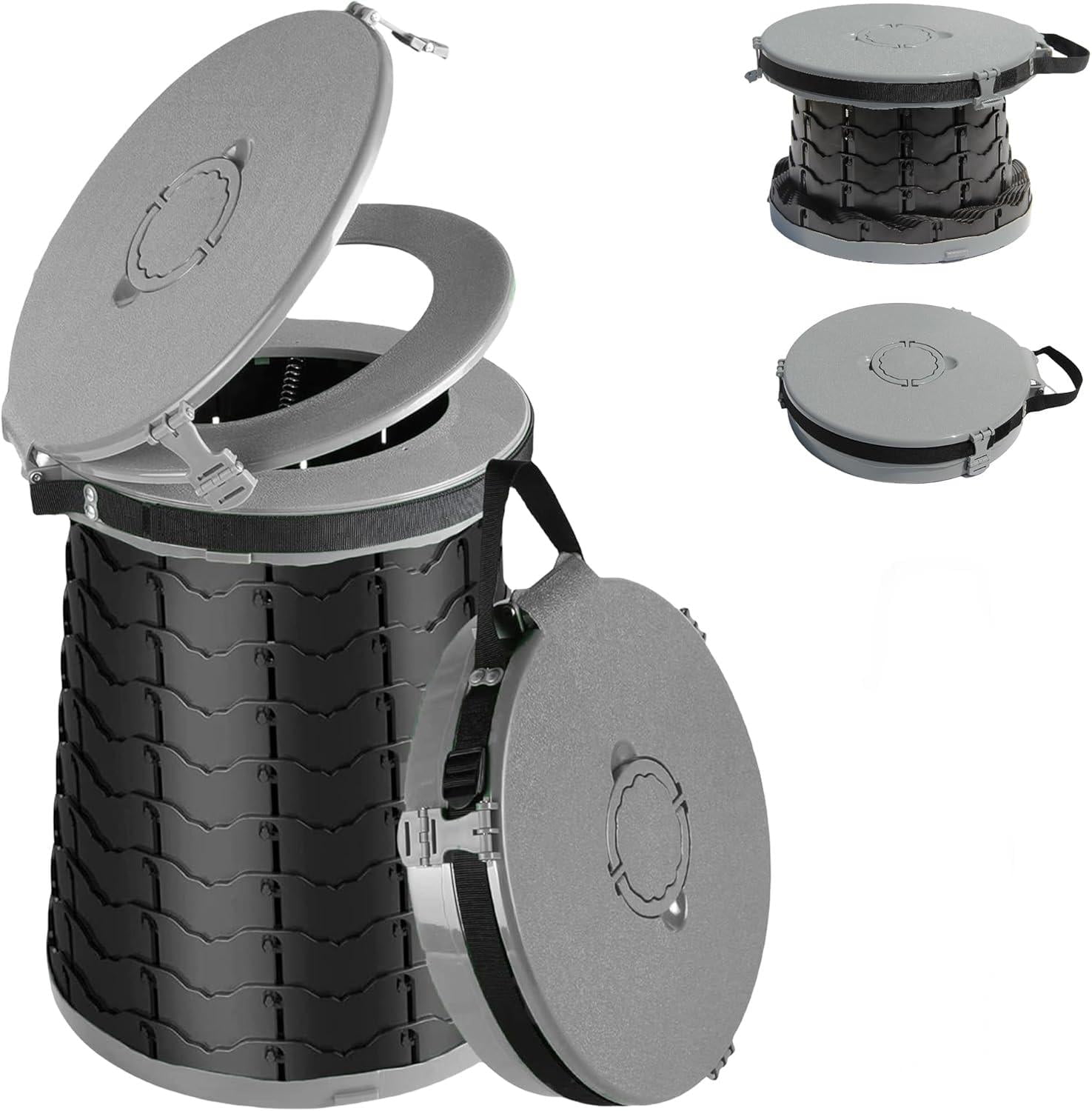 XXL Portable Toilet -19.7" H 15" D Adjustable Foldable Camping Toilet ...