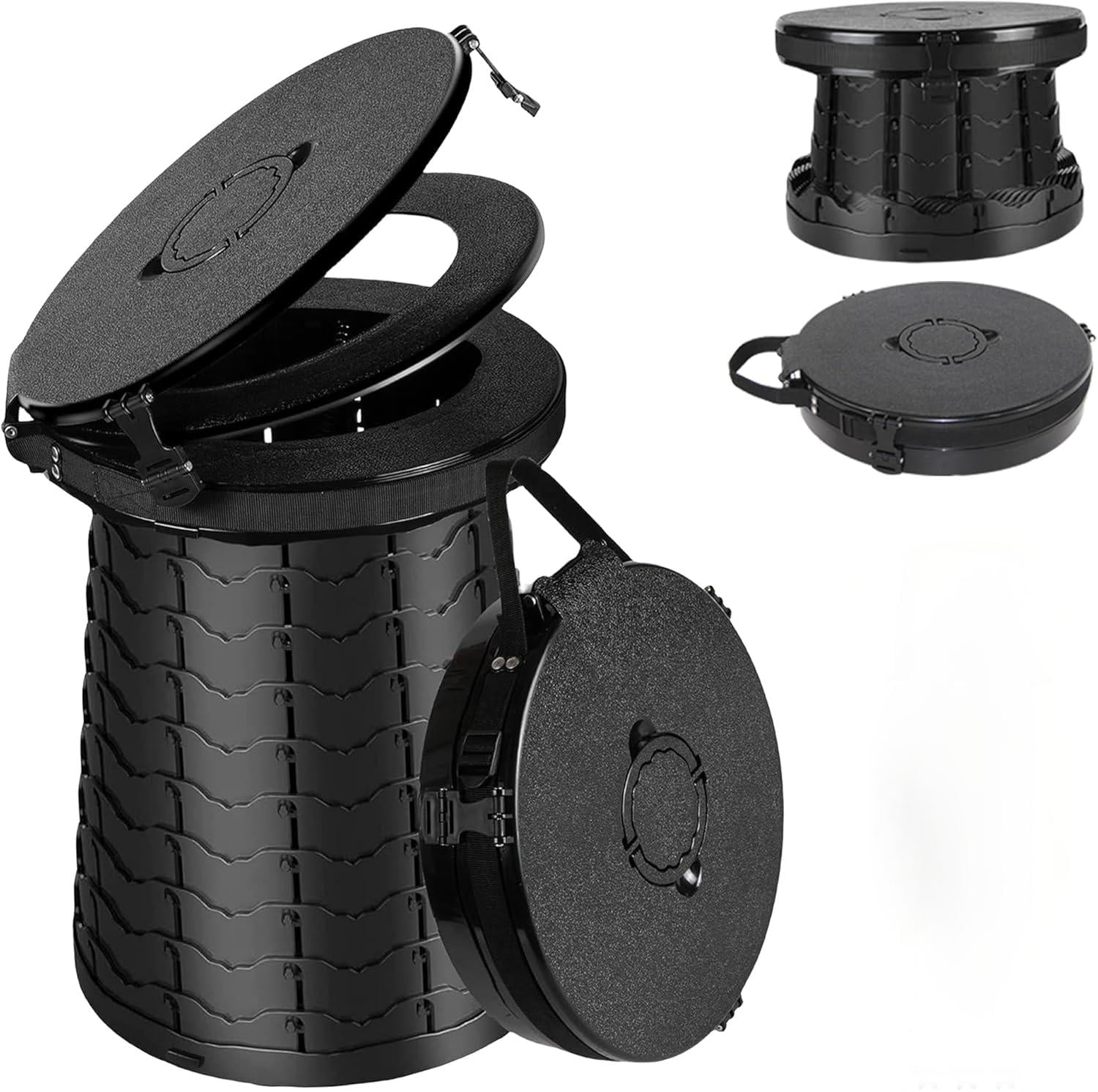 XXL Portable Toilet -19.7" H 15" D Adjustable Foldable Camping Toilet ...