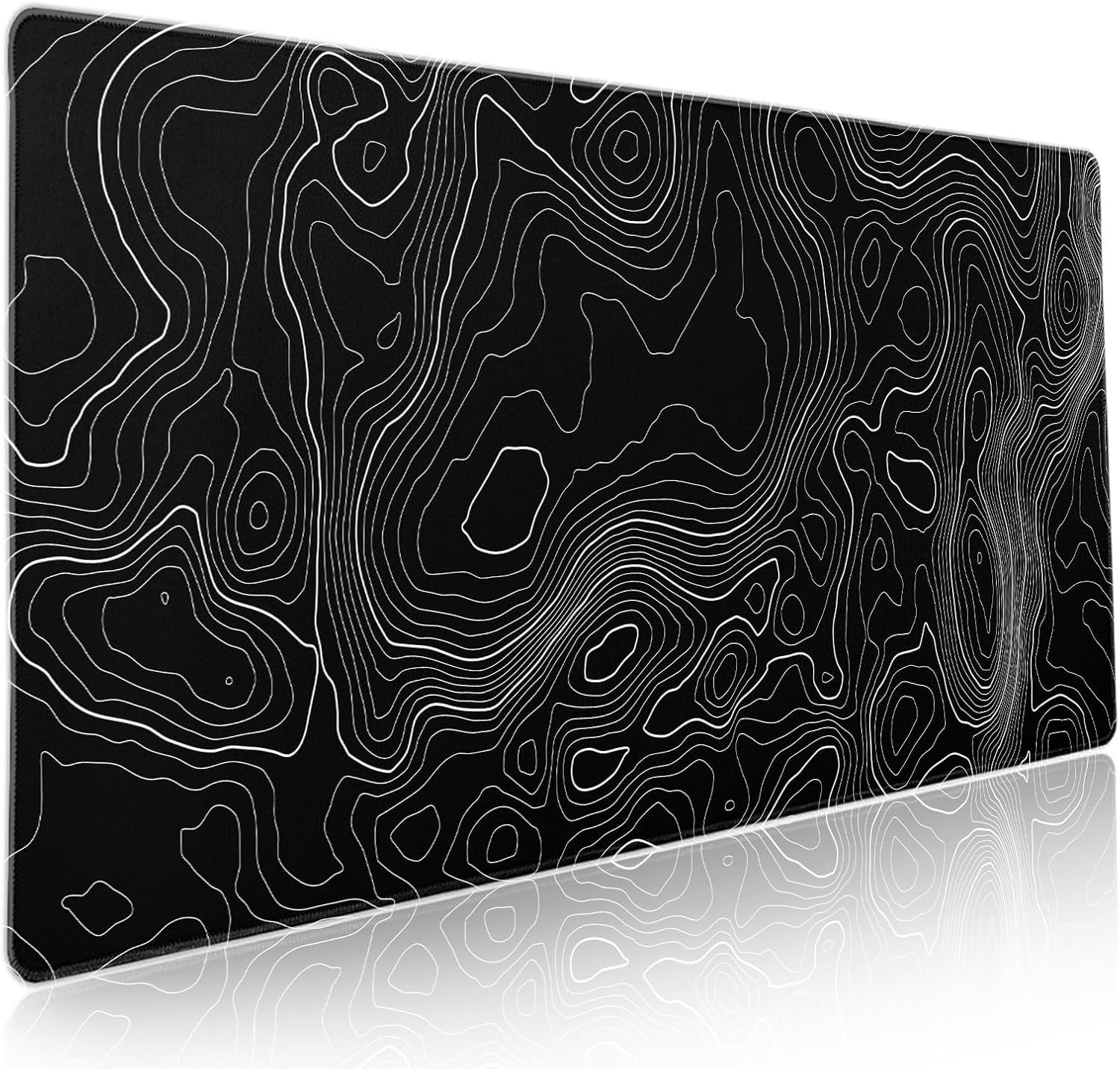 XXL Toographic Contour Black Gaming Mouse Pad - Geographic Map Lines ...