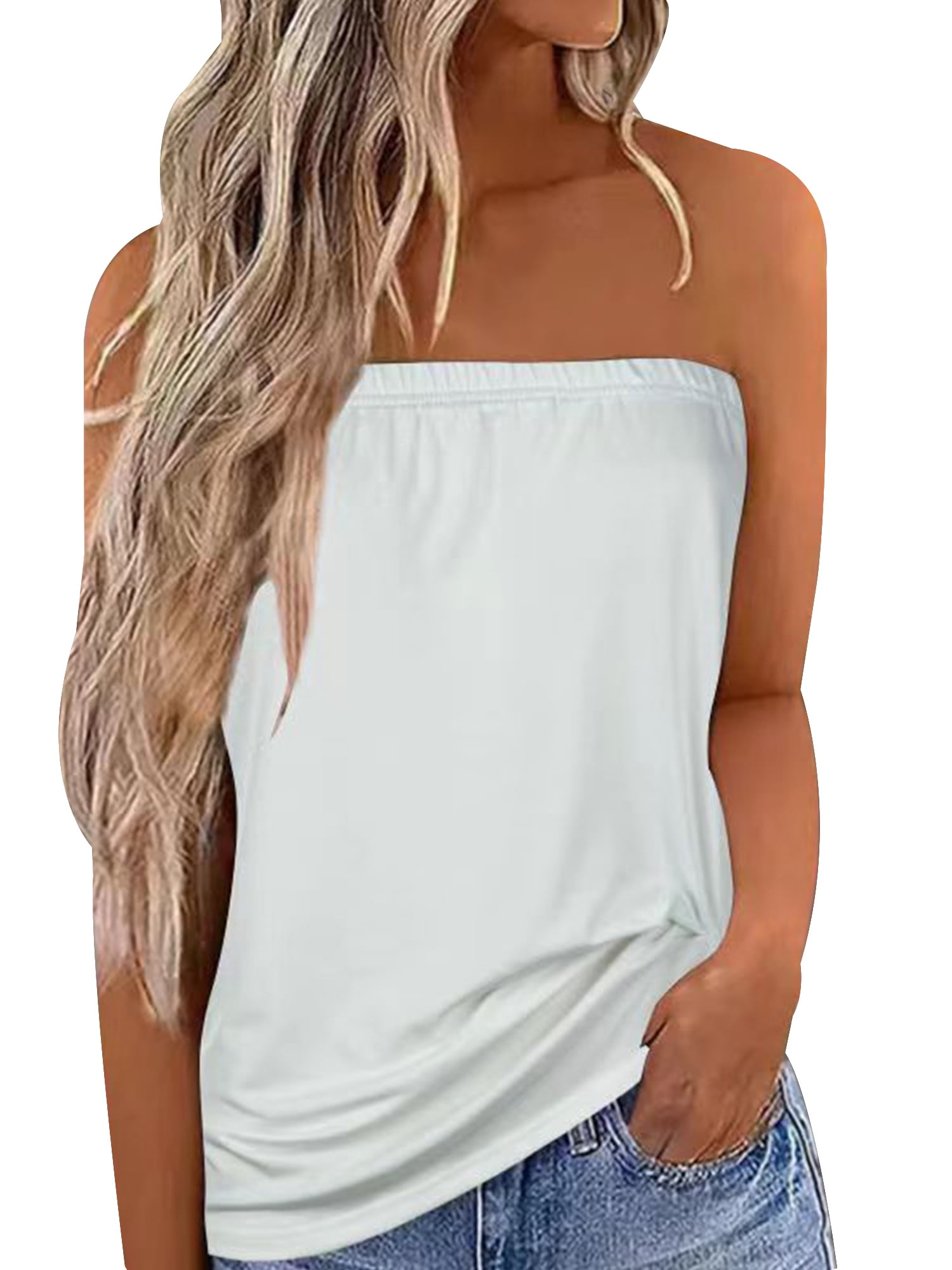 XXLvision Women Strapless Off The Shoulder Fashion Sexy Tank Tops ...