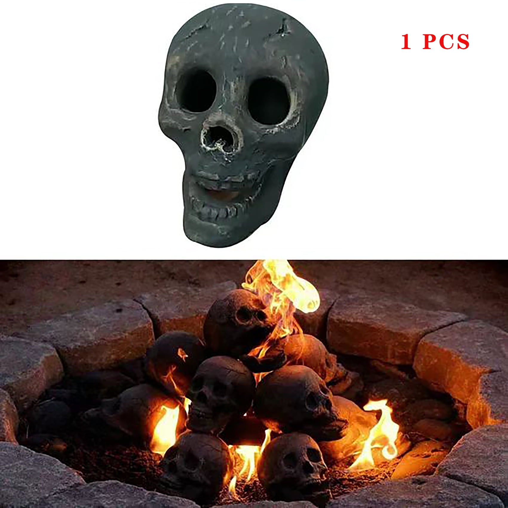 XXMAO Halloween Fireplace Skull Decoration Temperature Resistant ...