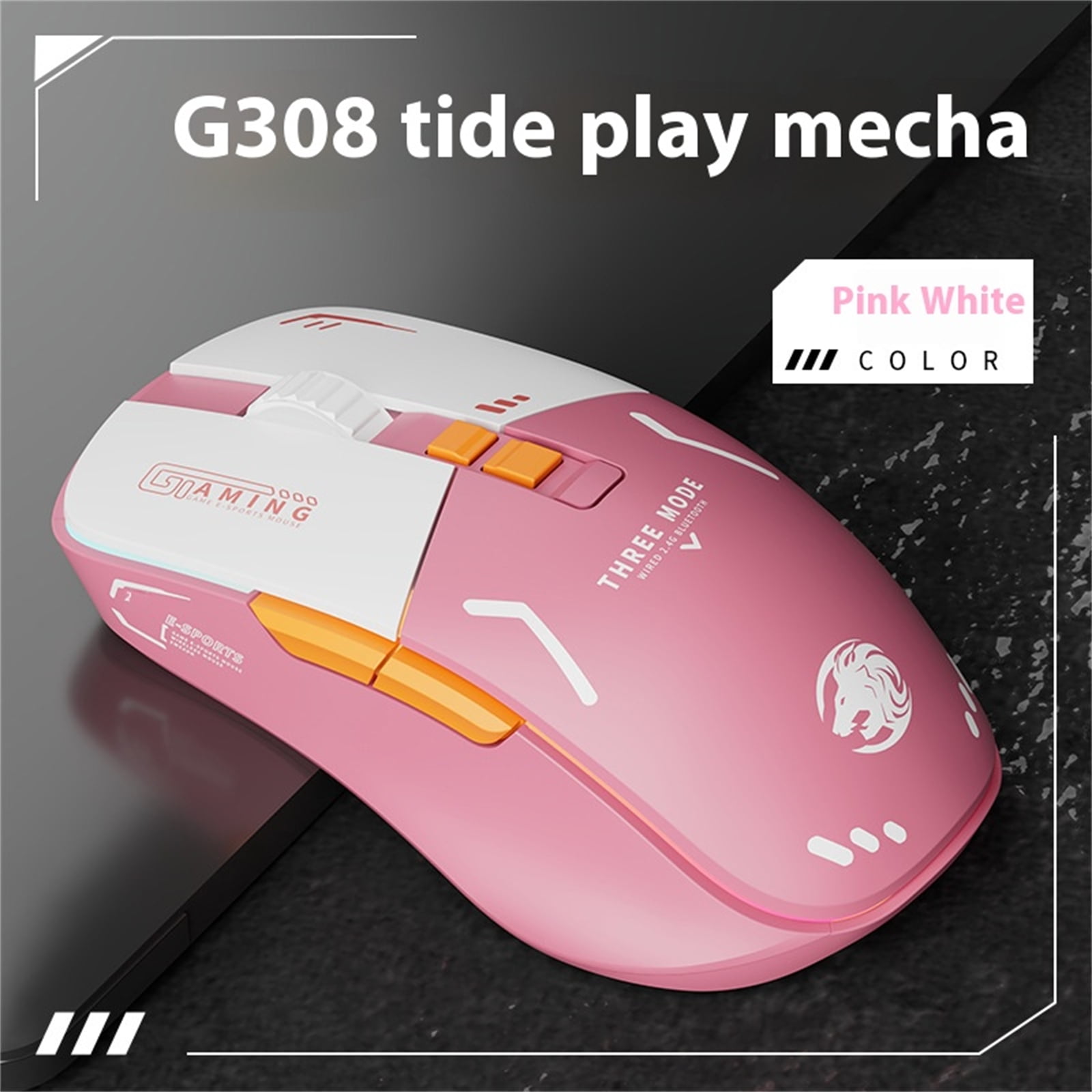 XXPLKPFA G308 Wired Wireless Bluetooth Triple Mode Mecha Wireless Gaming Mouse ，Rechargeable and ...