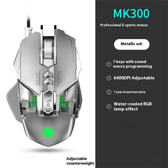 XXPLKPFA MK300 Wired Mouse, Gaming Mechanical Mouse Gaming for PC, 7 ...