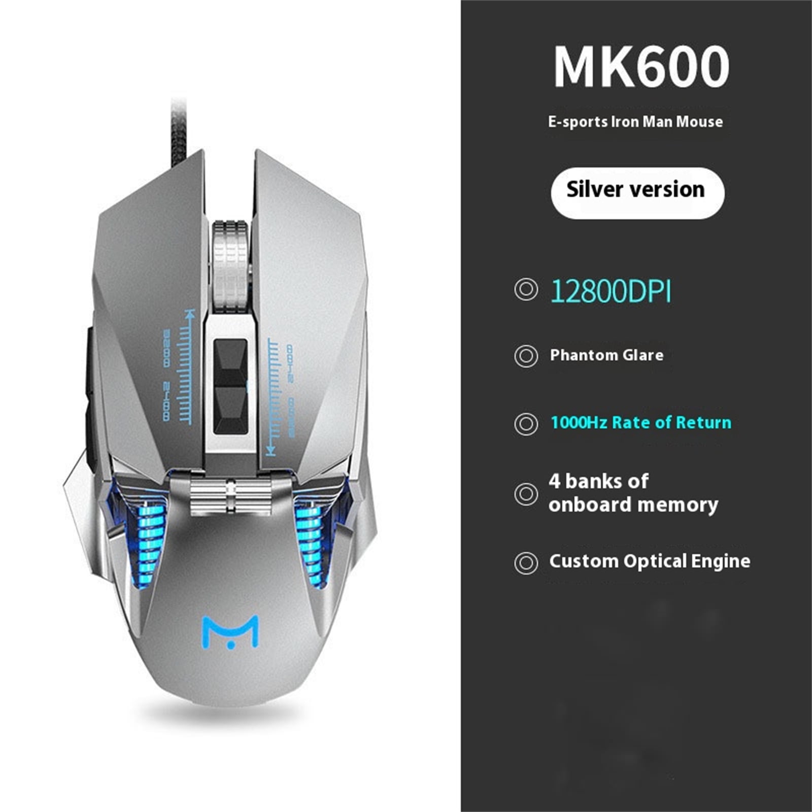 XXPLKPFA MK600 Wired Gaming Mouse , Gaming Mechanical for PC Desktop ...