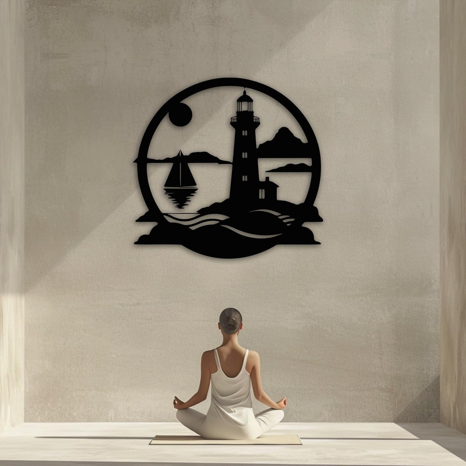 XXQ Lighthouse Wall Decor Metal Art Ocean Lighthouse Wall Hanging ...