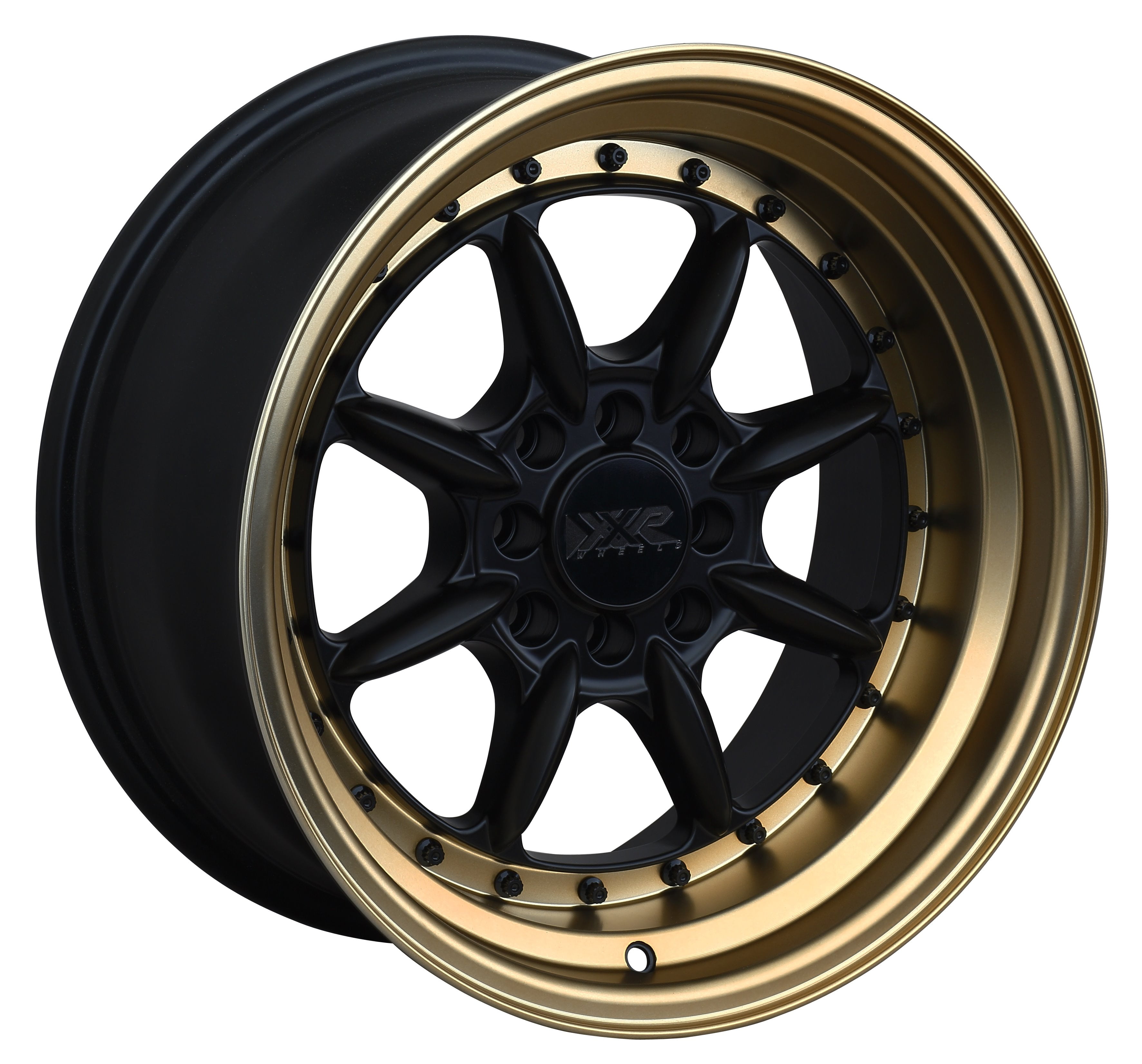 XXR 002.5 16x8 4x100/4x114.3 20et Flat Black / Bronze Lip Wheel ...