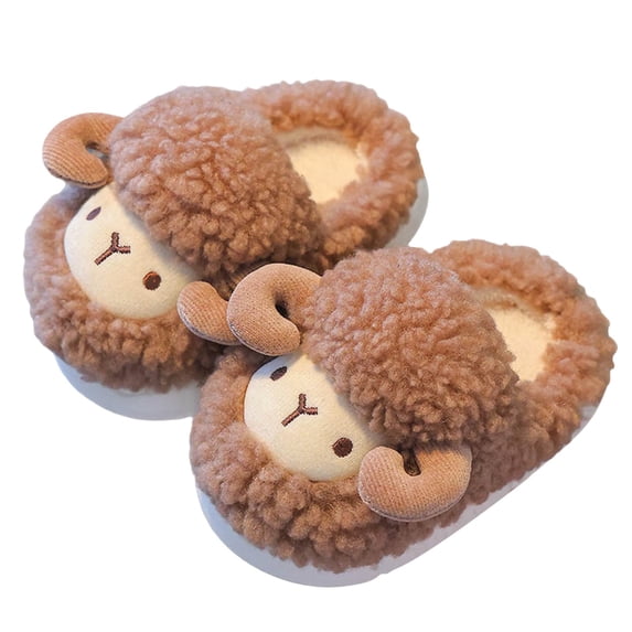 XXWXYD Baby Fuzzy Indoor Slippers, Non-Slip Flat Sole Plush Warm House ...