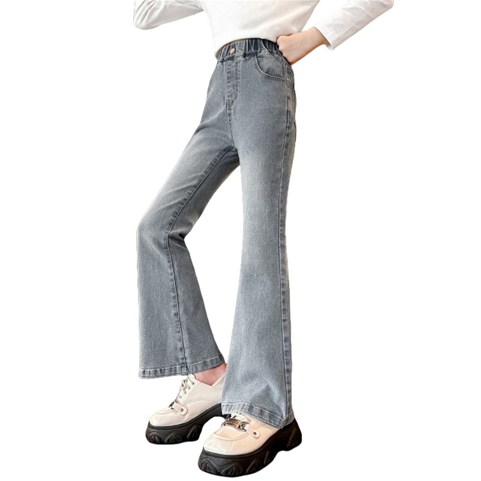 XXWXYD Clearence Girls 70s Flare Jeans Bell Bottom Denim Pants Retro ...