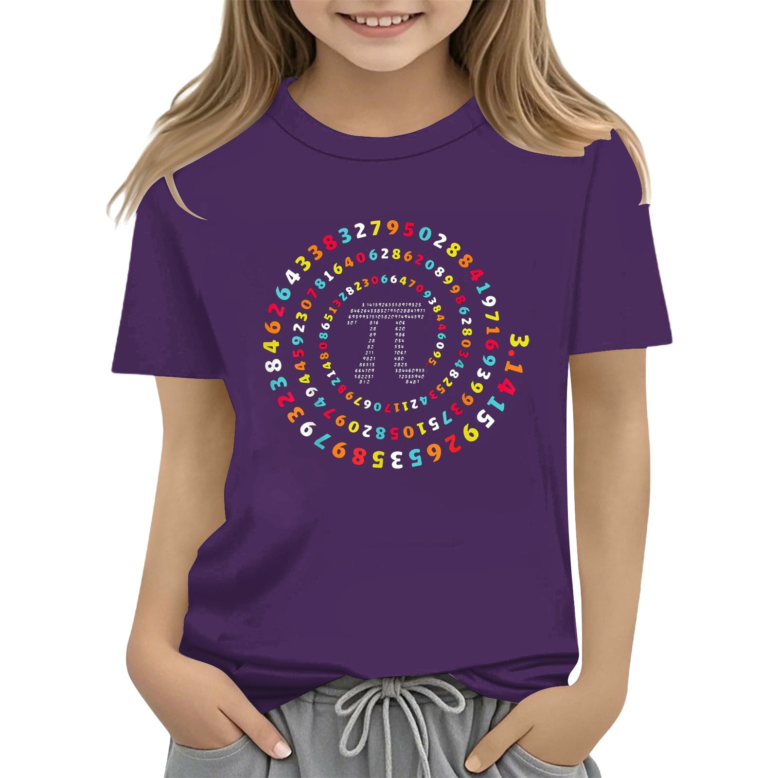 XXWXYD Clearence Kids Girls And Boys T Shirt- Colorful Equation Print ...