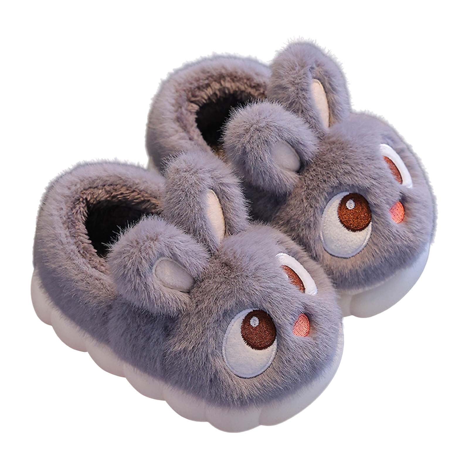 XXWXYD Fuzzy Bunny Ear Slippers with Memory 𝖥oam for Toddlers - Warm ...
