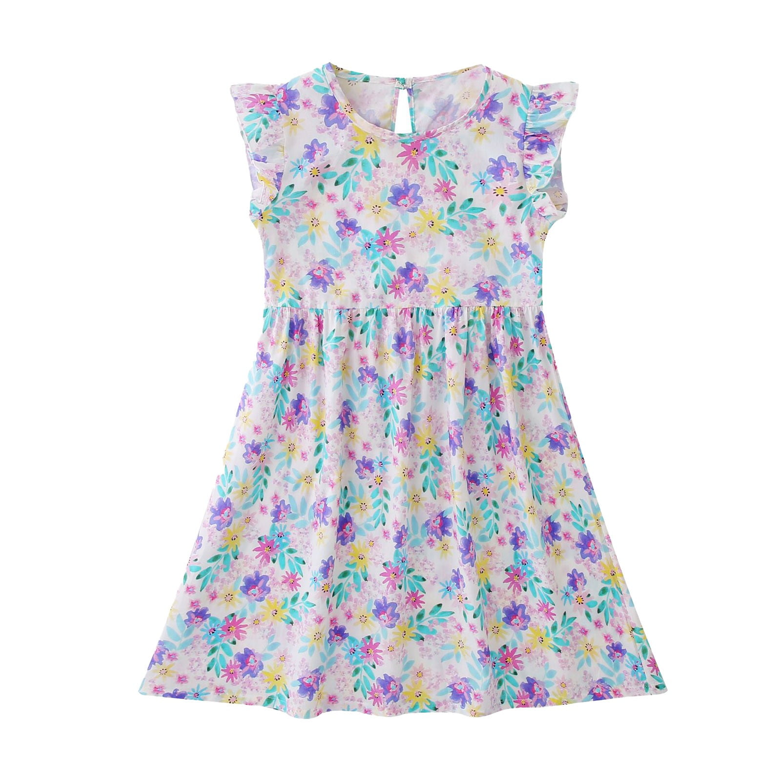XXWXYD Girls Beach Dress Summer Silk Seaside Dress for Big Kids 3-14 ...