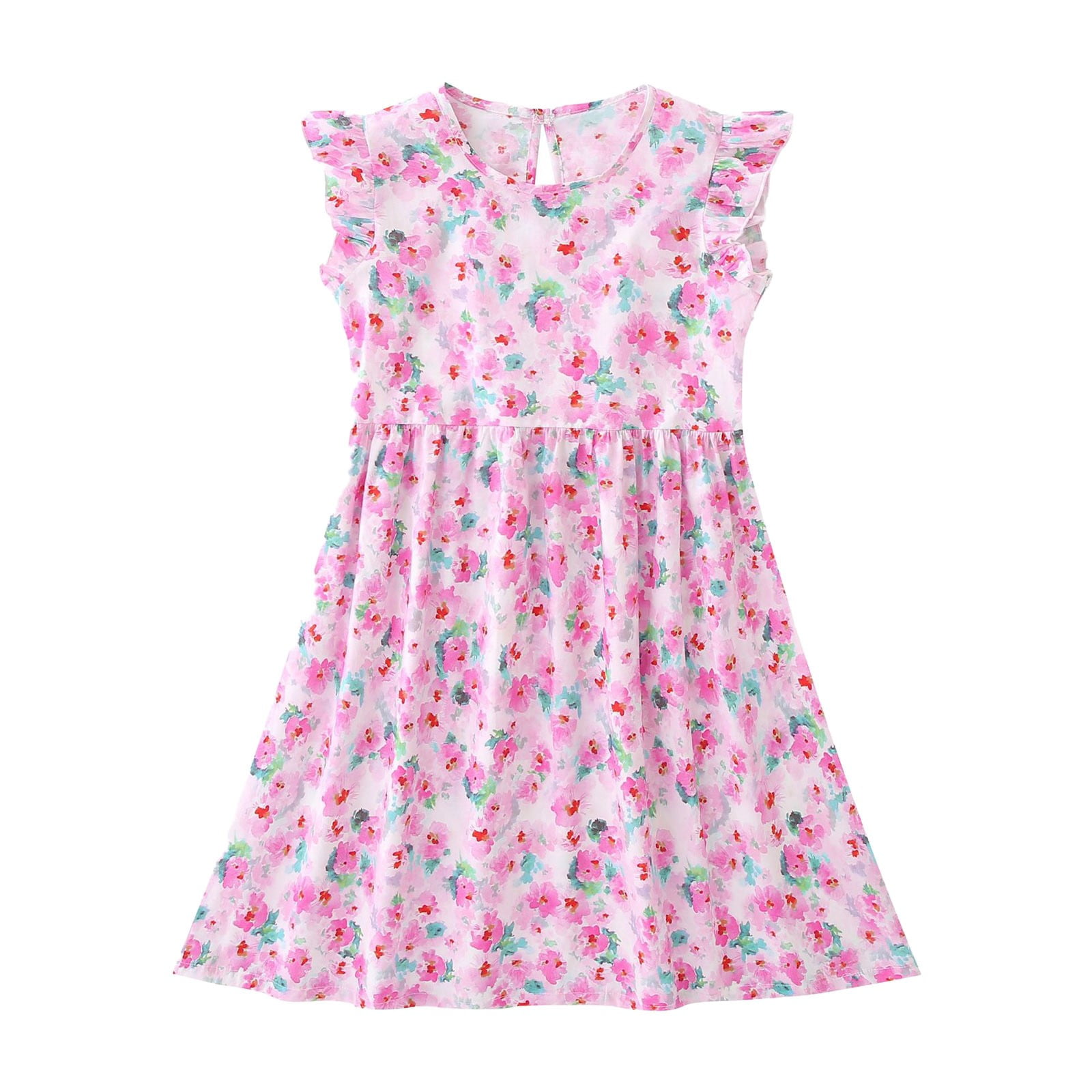 XXWXYD Girls Beach Dress Summer Silk Seaside Dress for Big Kids 3-14 ...