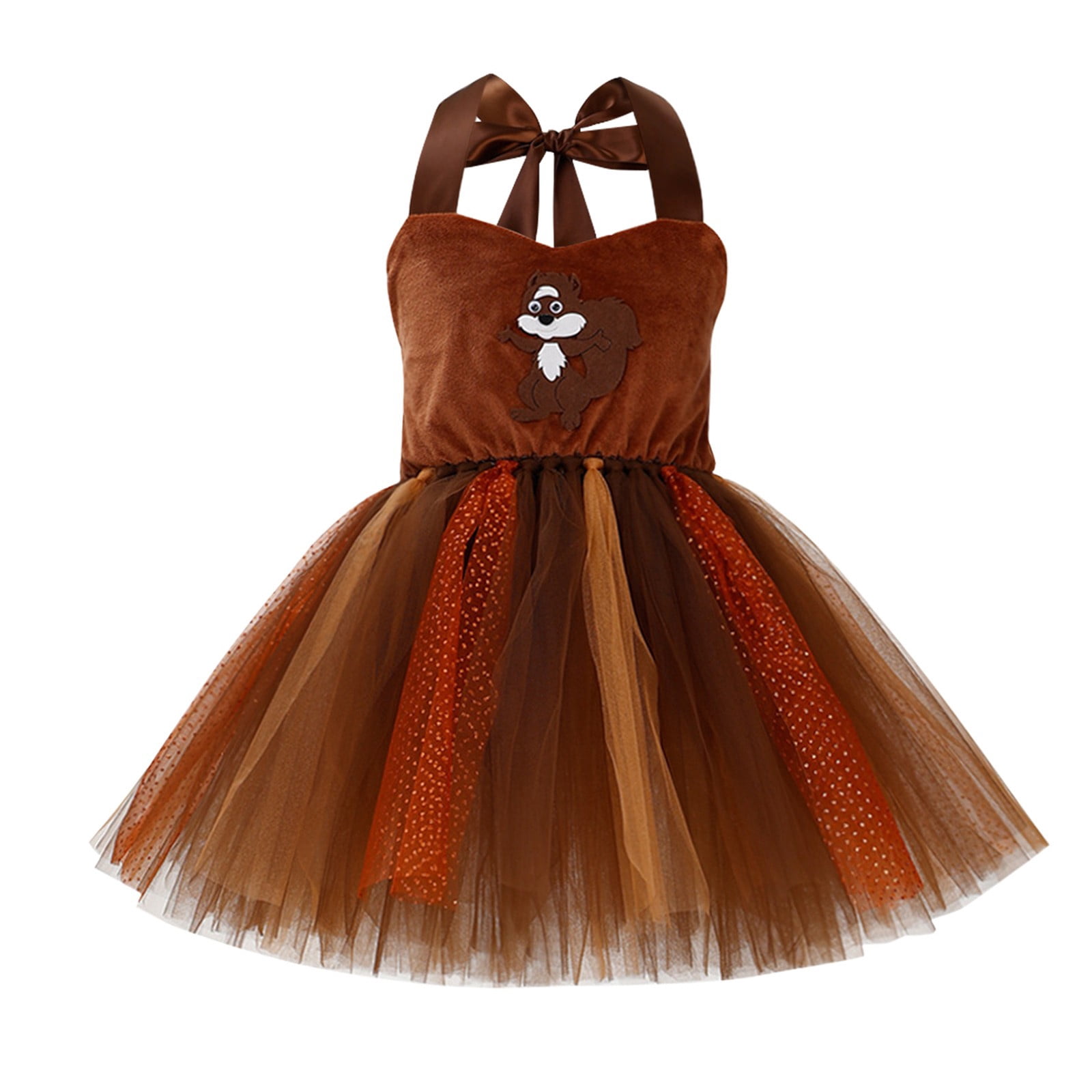 XXWXYD Girls Dance Tulle Tutu Dress Cute Sloth Graphic Backless Off ...