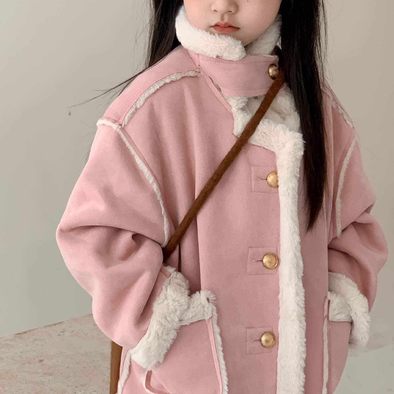 XXWXYD Girls Fau𝗑 Leather Jacket with Fau𝗑 F𝗎r Lined, Winter Thick Warm ...