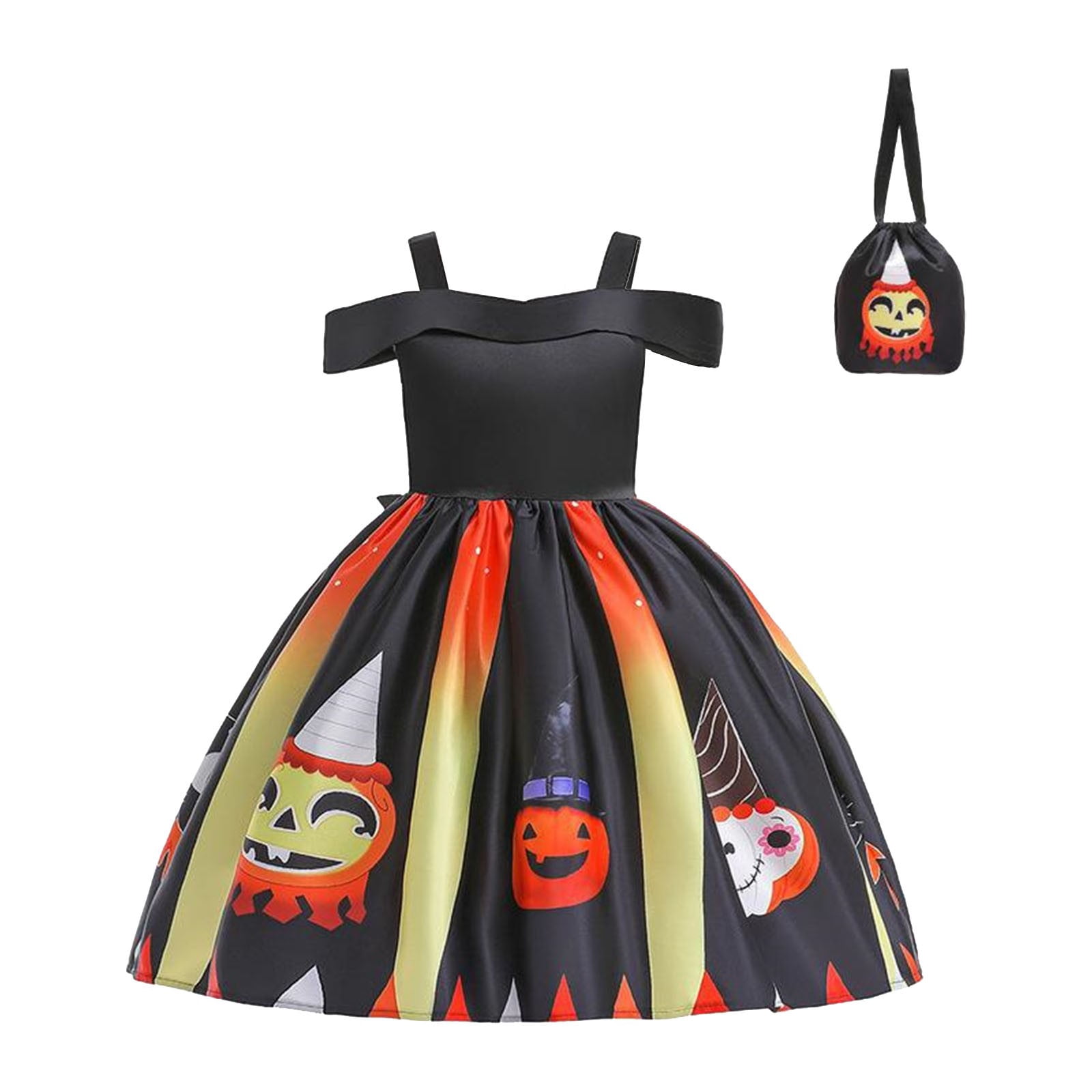 XXWXYD Girls Halloween Witch Dress Dress with Witch Hat and 𝐆host ...